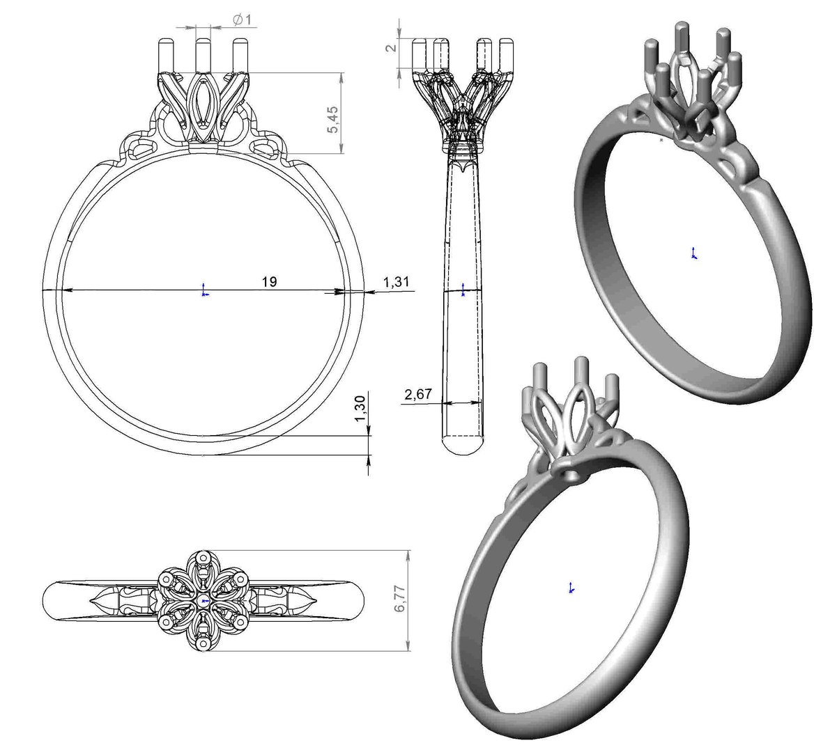3d Gold Ring Model