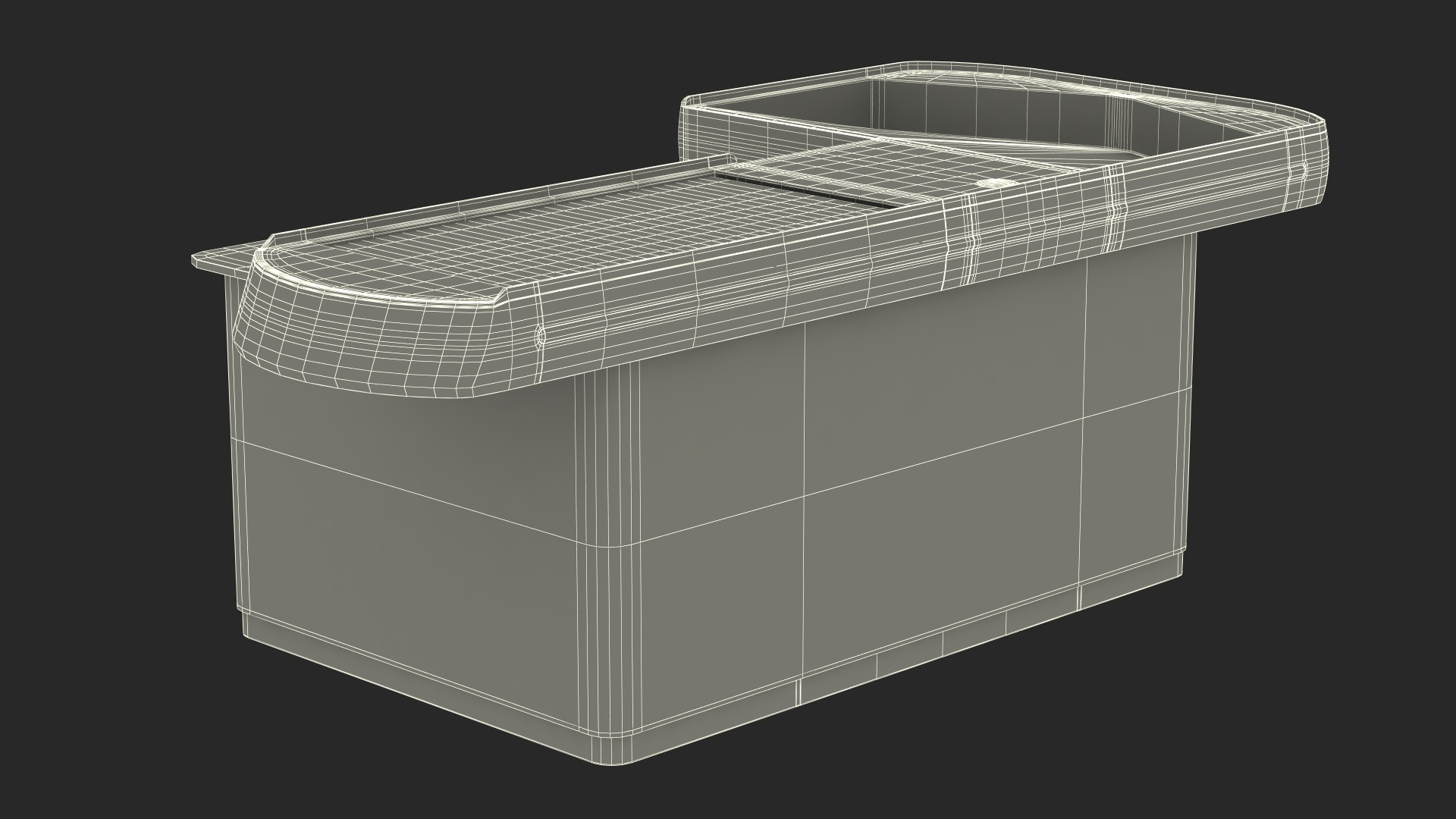 3D Large Modern Checkout Counter Grey - TurboSquid 2178969