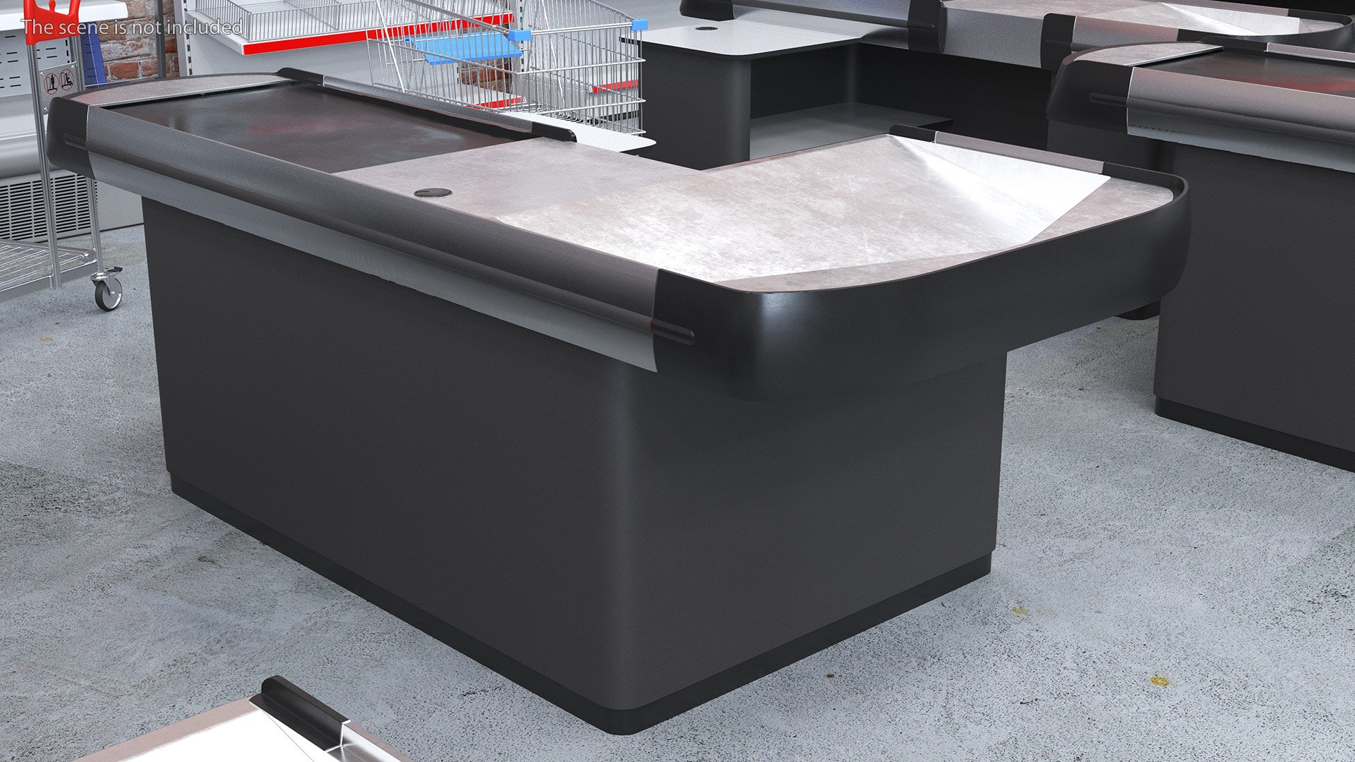 3D Large Modern Checkout Counter Grey - TurboSquid 2178969