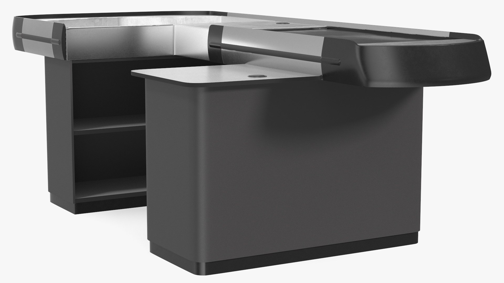 3D Large Modern Checkout Counter Grey - TurboSquid 2178969