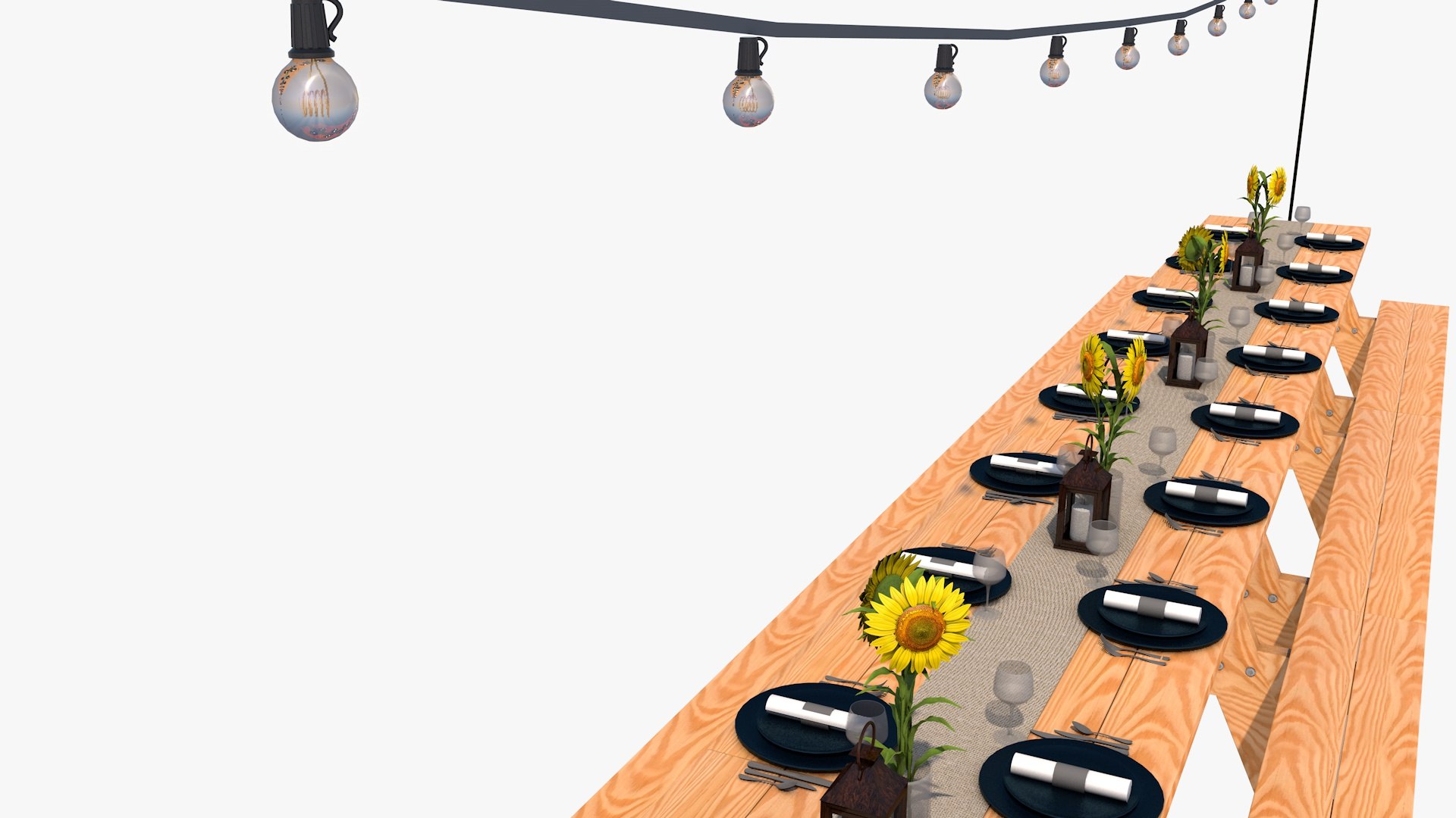 3D Party Table Model - TurboSquid 1728798