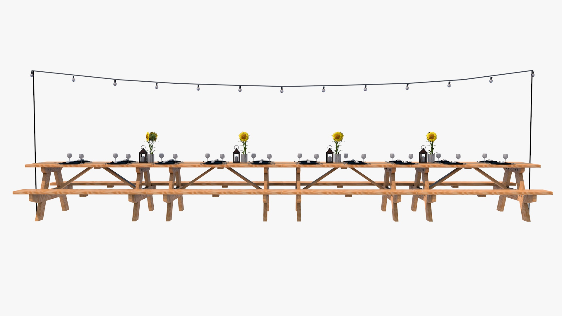 3D Party Table Model - TurboSquid 1728798