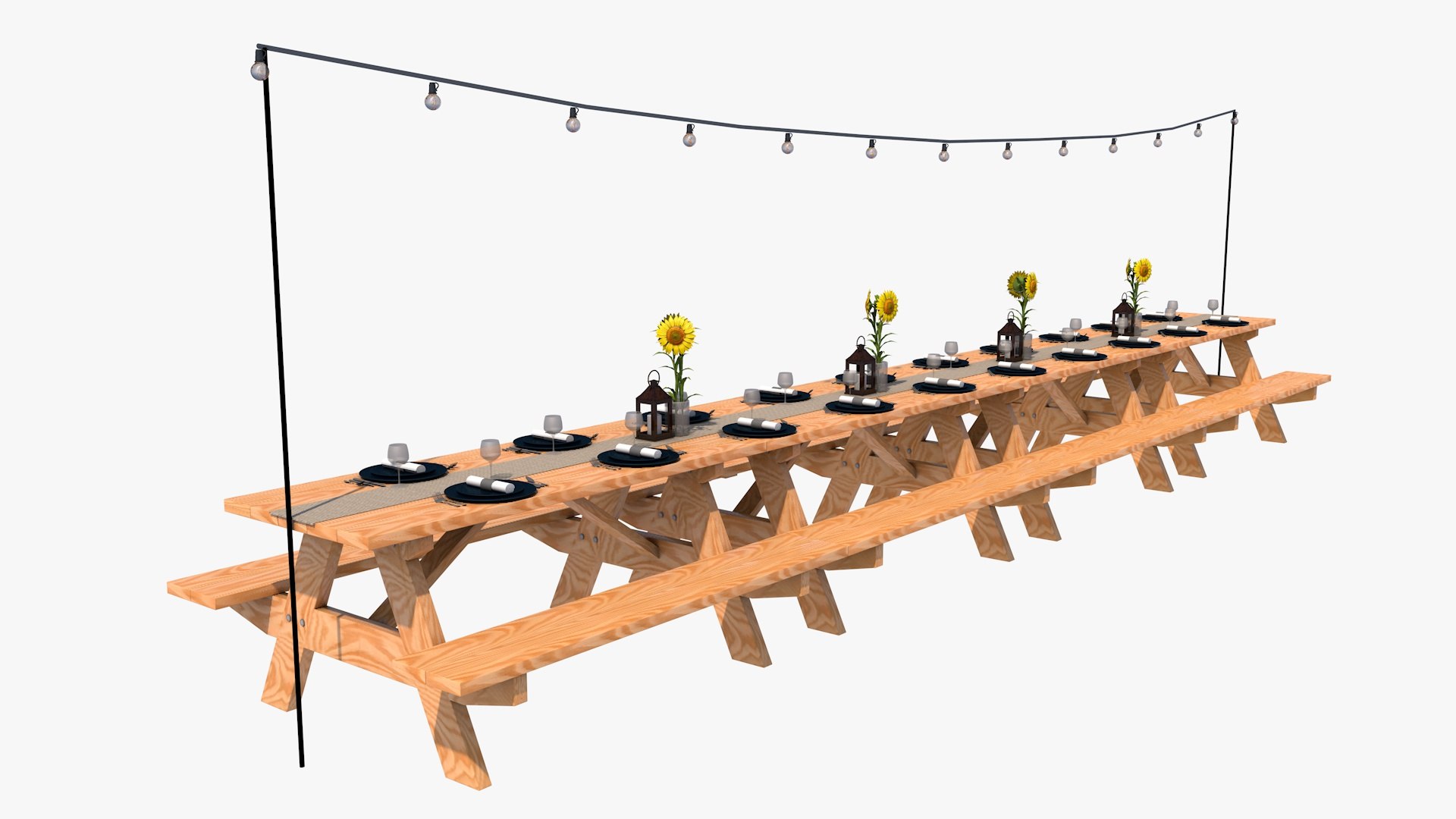 3D Party Table Model - TurboSquid 1728798