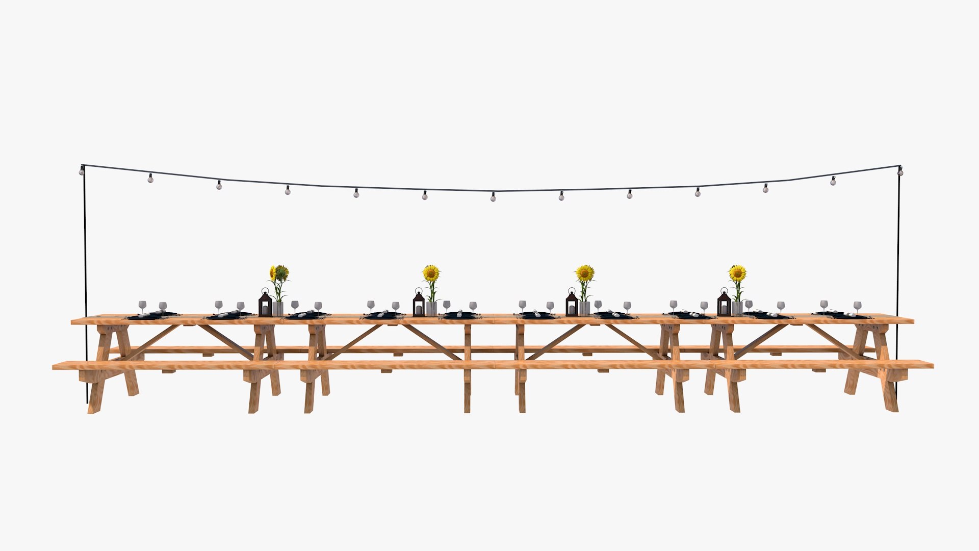 3D Party Table Model - TurboSquid 1728798