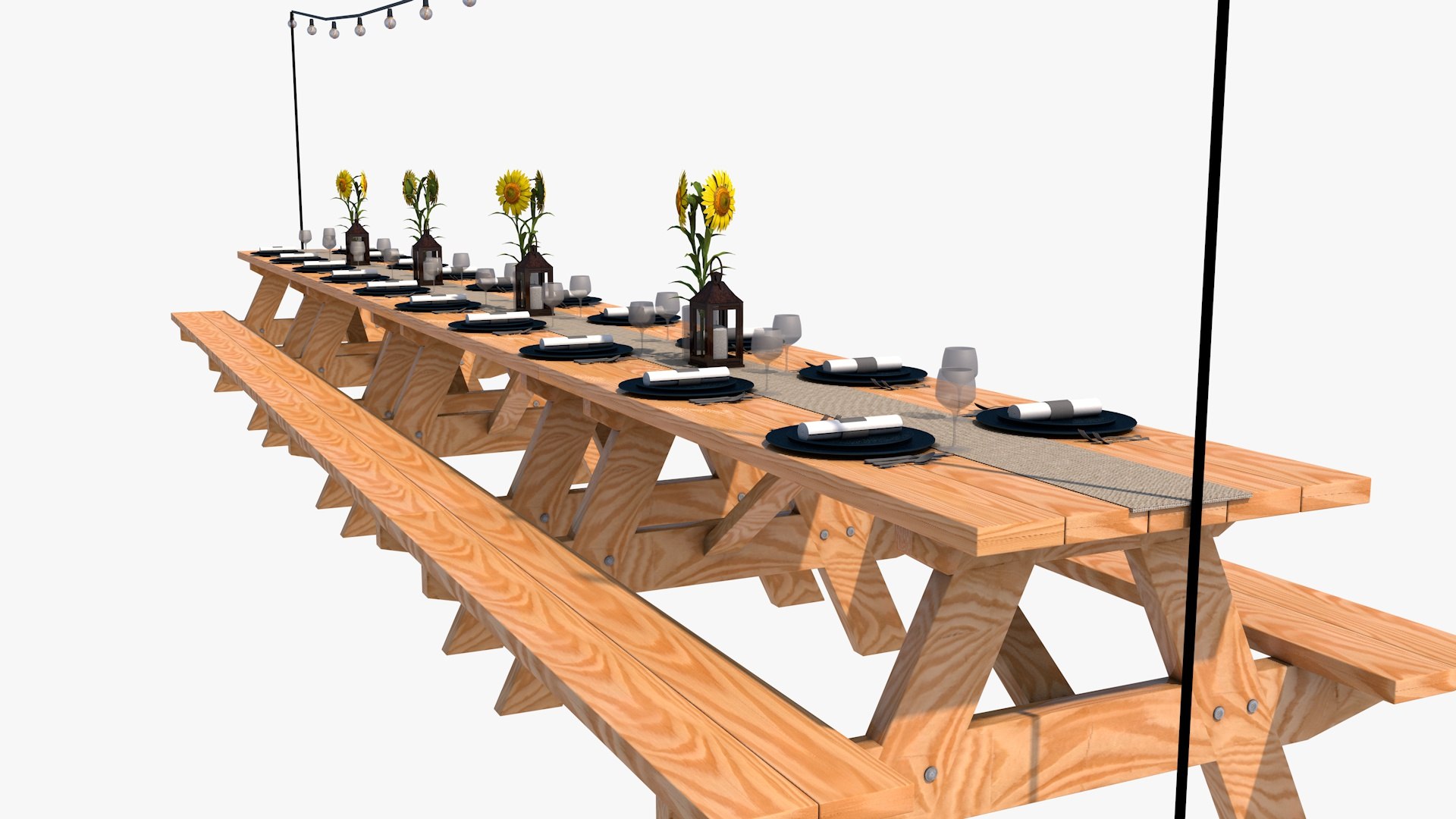 3D Party Table Model - TurboSquid 1728798