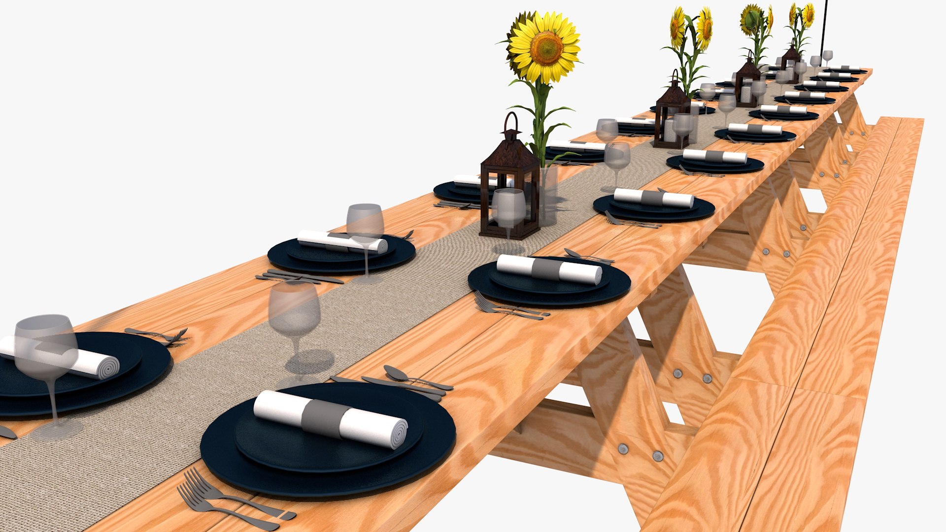 3D Party Table Model - TurboSquid 1728798