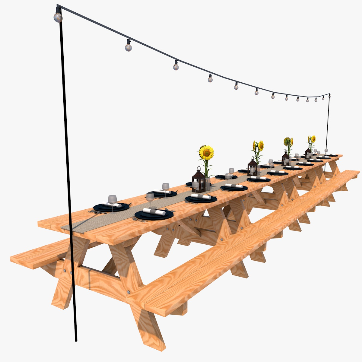 3D Party Table model - TurboSquid 1728798