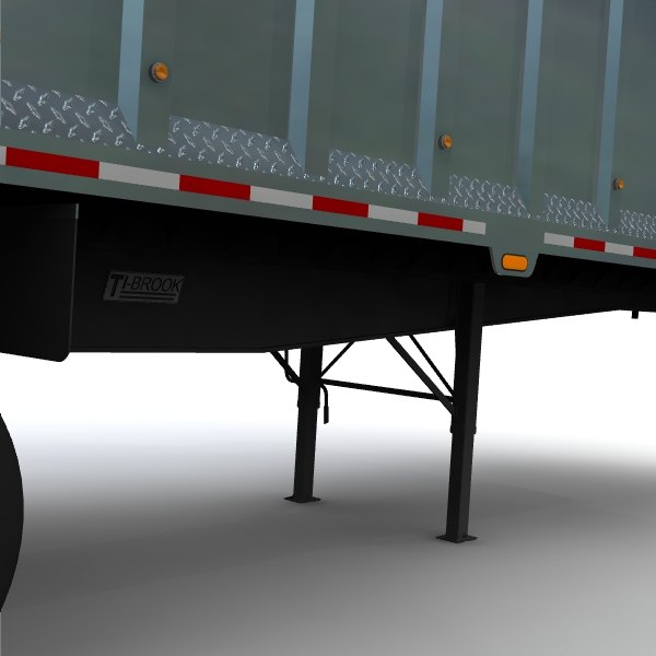 3d trailer 3 axle trail model