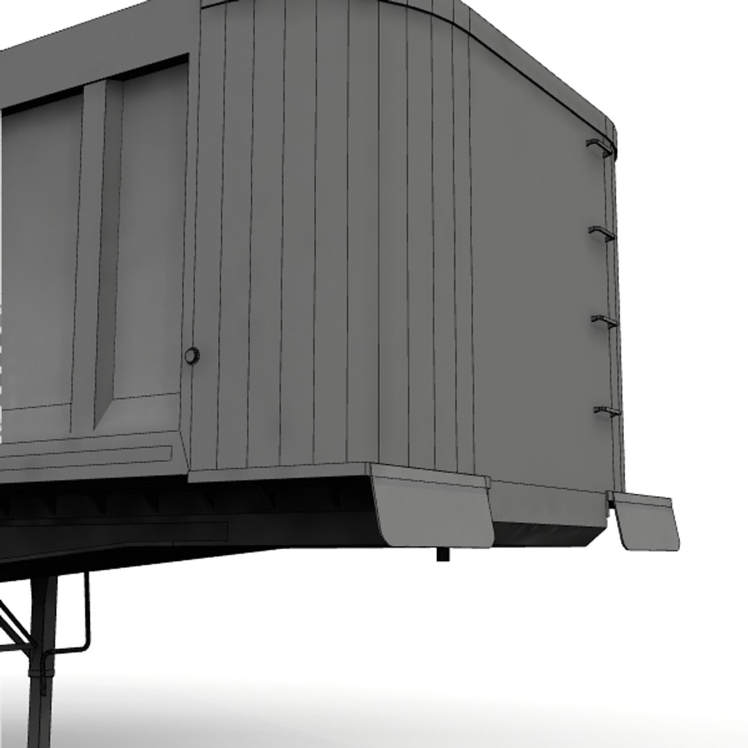 3d Trailer 3 Axle Trail Model