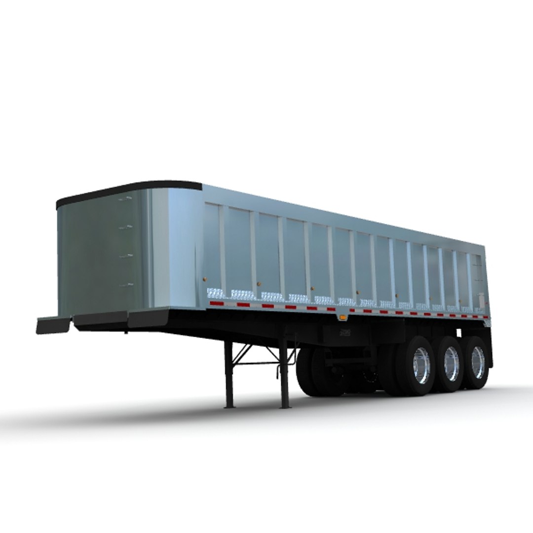 3d Trailer 3 Axle Trail Model