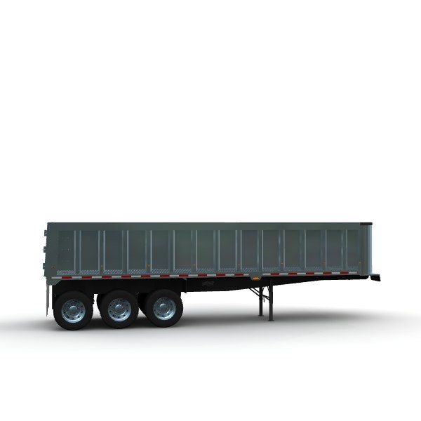 3d trailer 3 axle trail model