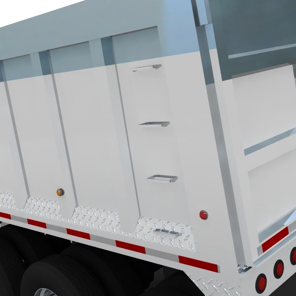 3d trailer 3 axle trail model