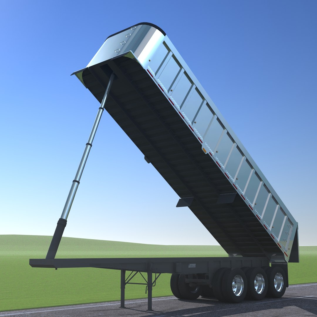 3d Trailer 3 Axle Trail Model