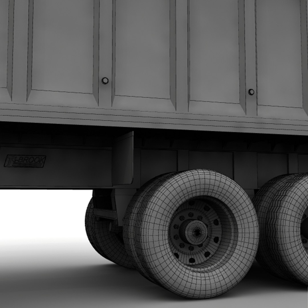 3d Trailer 3 Axle Trail Model