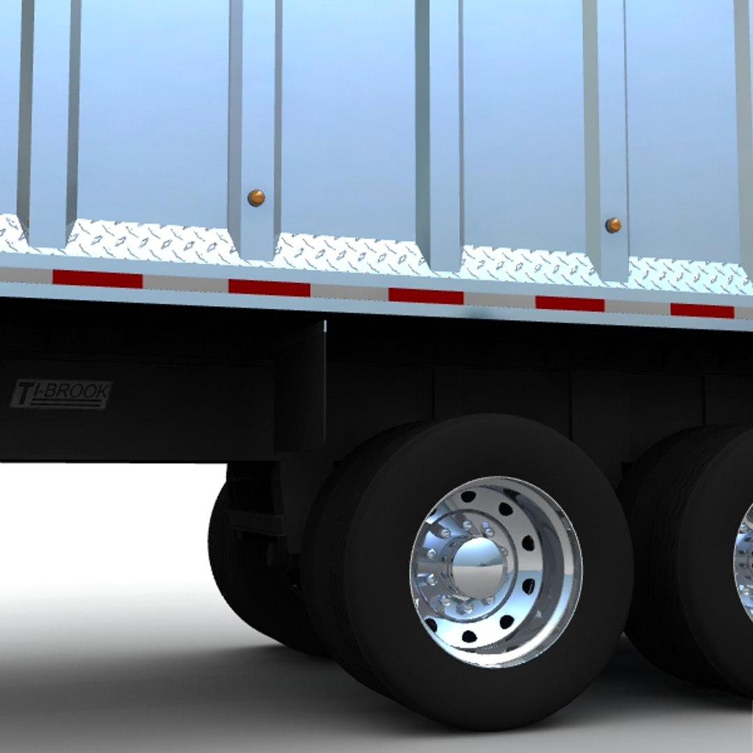 3d Trailer 3 Axle Trail Model
