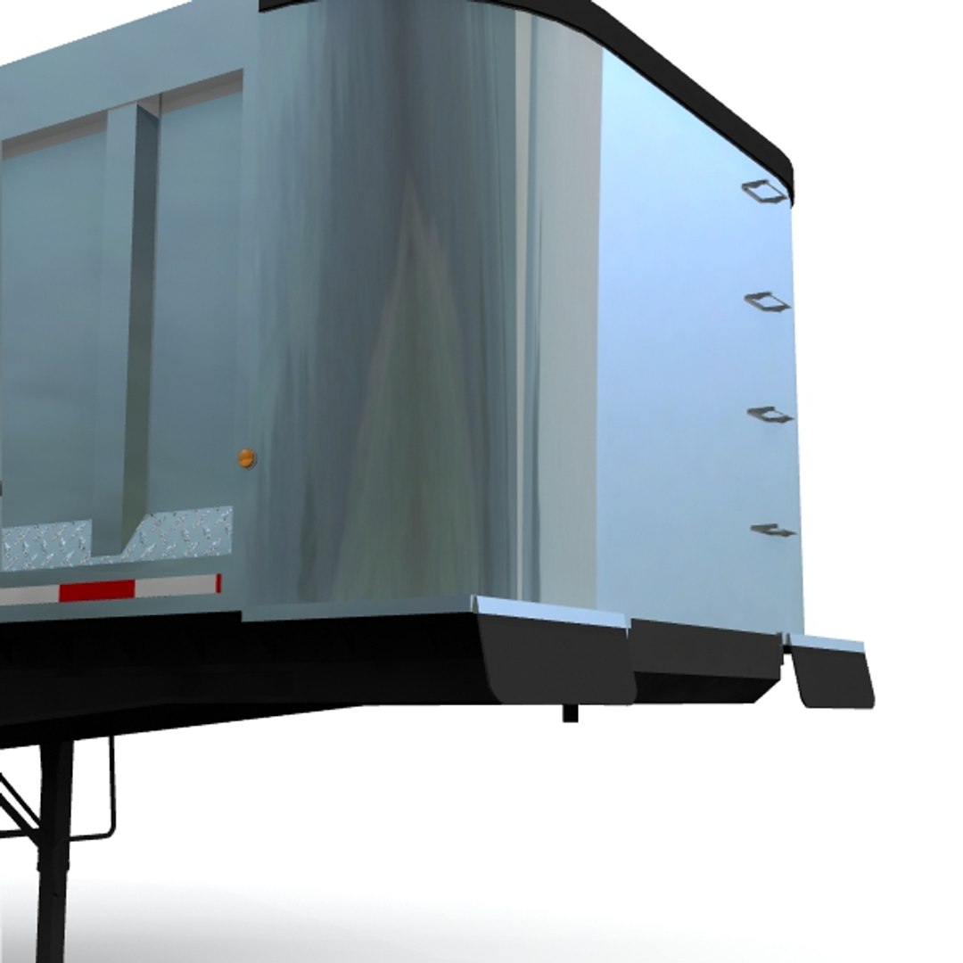 3d Trailer 3 Axle Trail Model