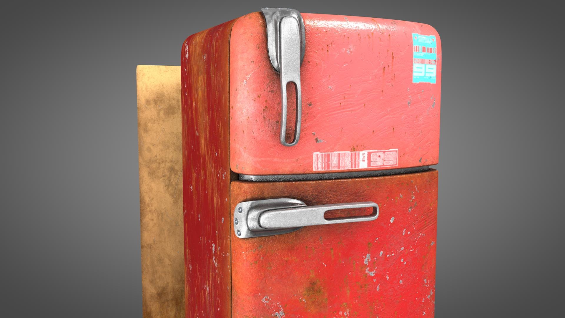Old Worn Vintage Rusty Fridge 3D Model - TurboSquid 1727622