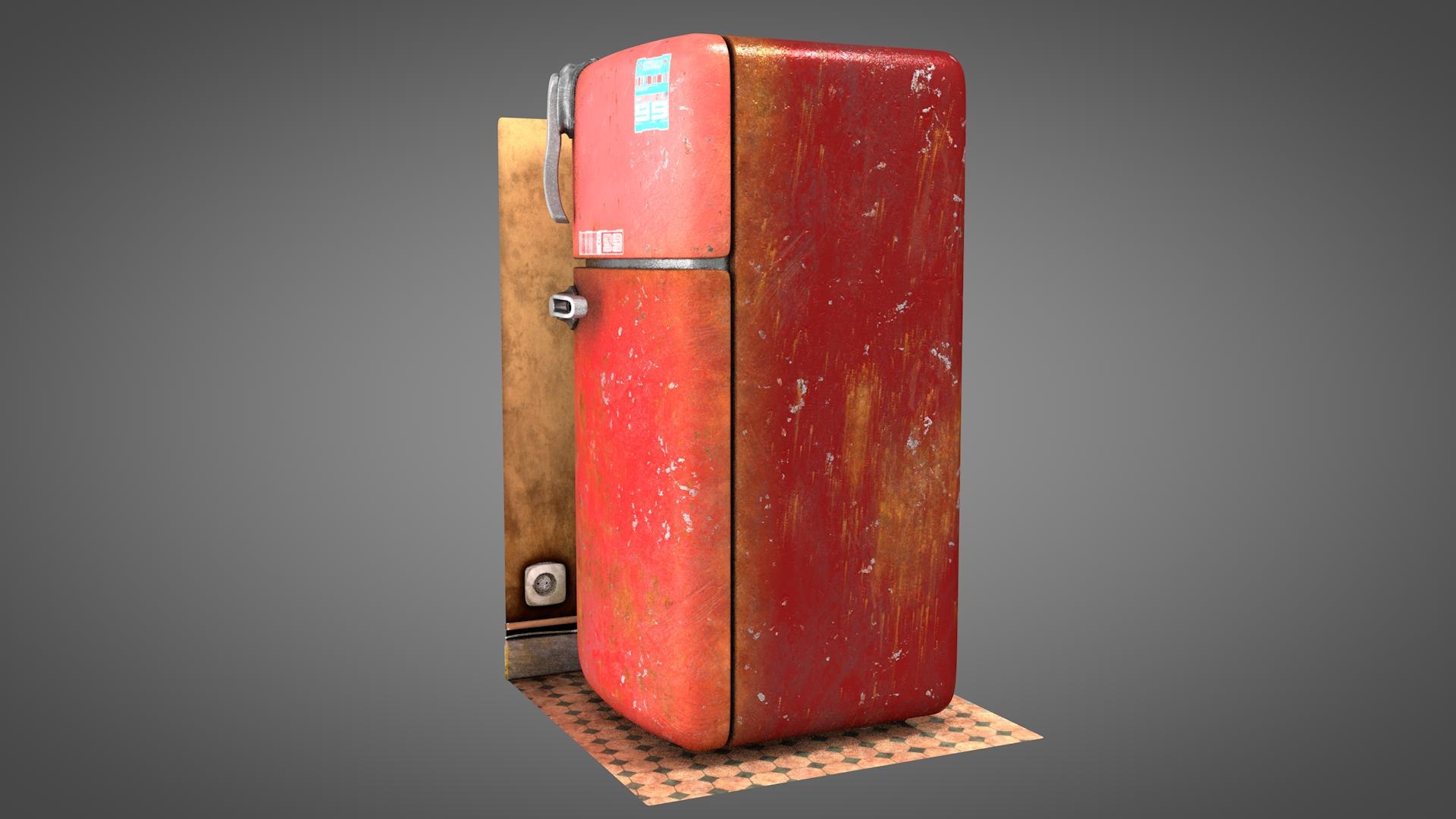 Old Worn Vintage Rusty Fridge 3D Model - TurboSquid 1727622
