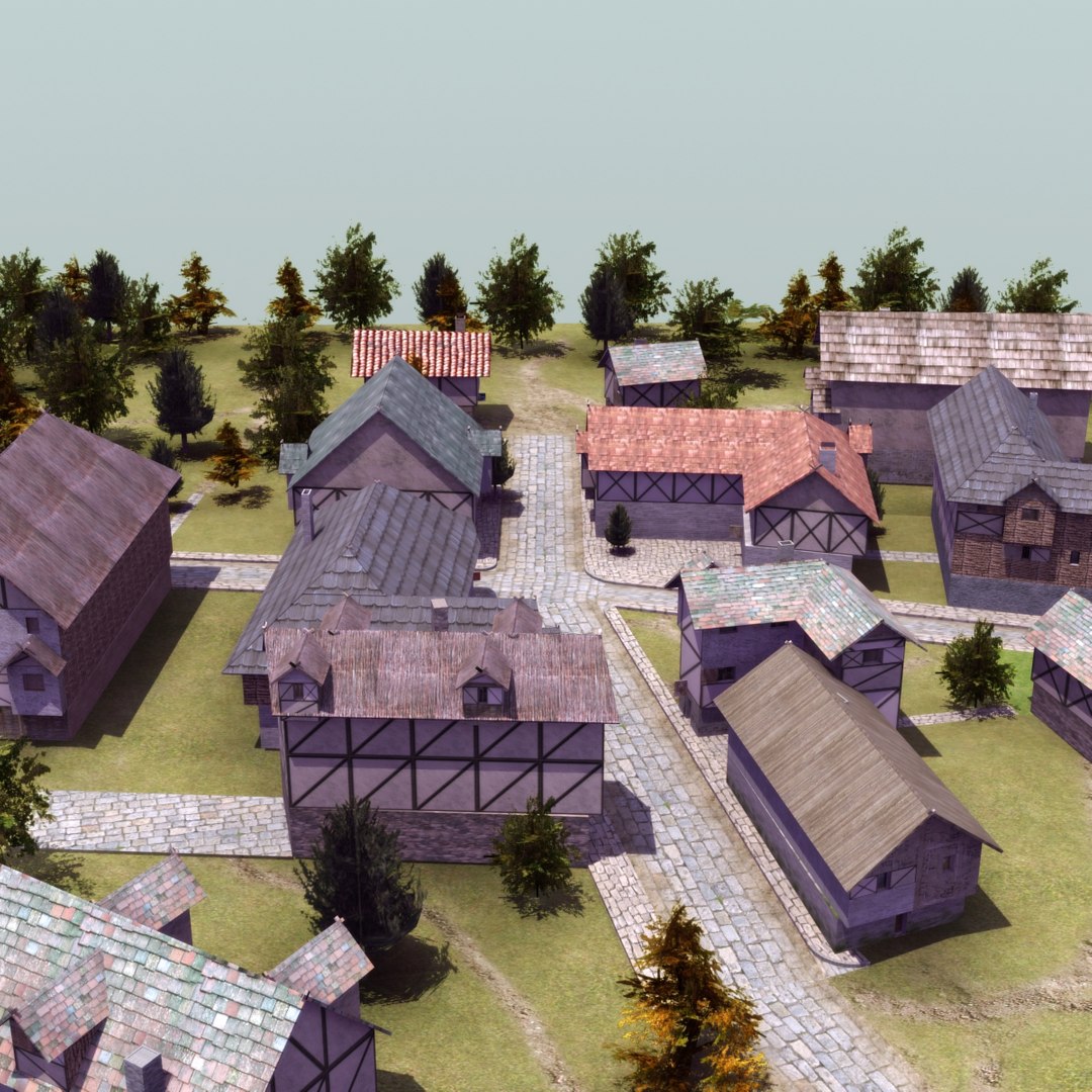3d Medieval Village Model