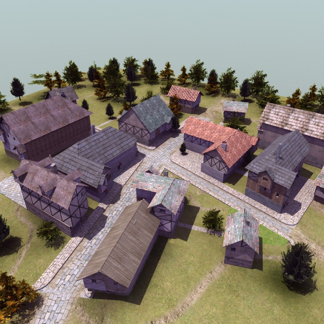 3d Medieval Village Model