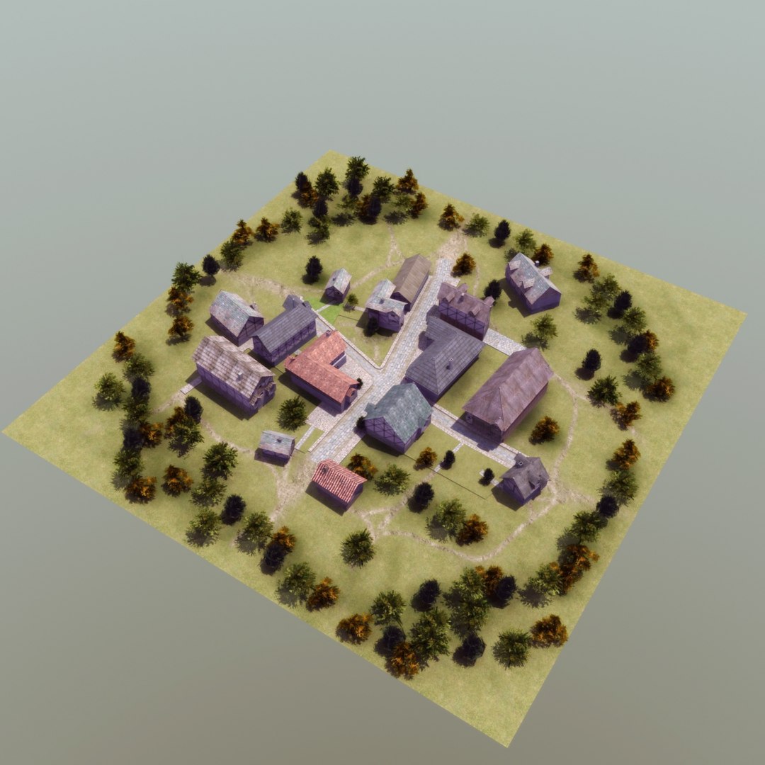 3d Medieval Village Model
