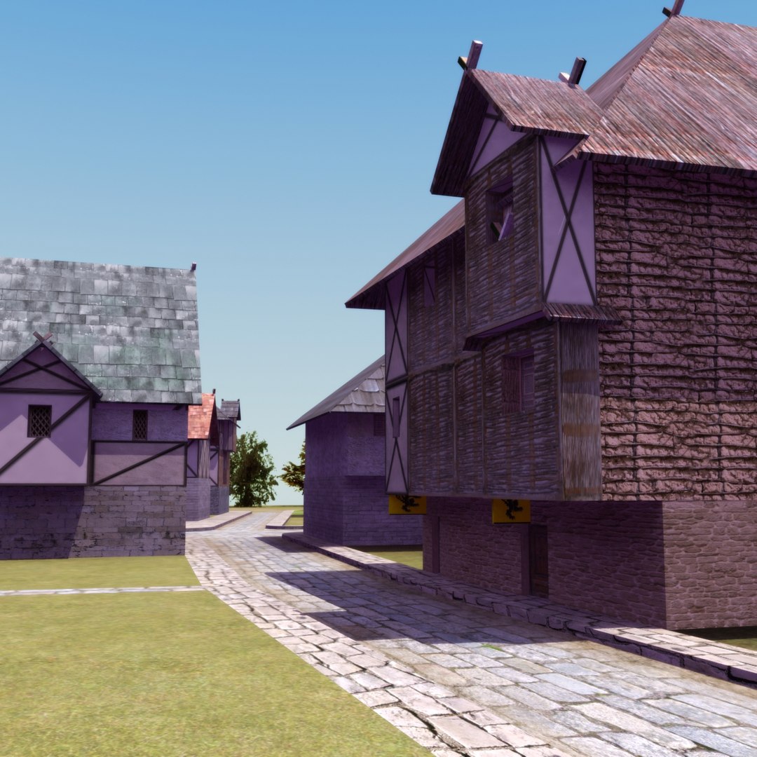 3d Medieval Village Model