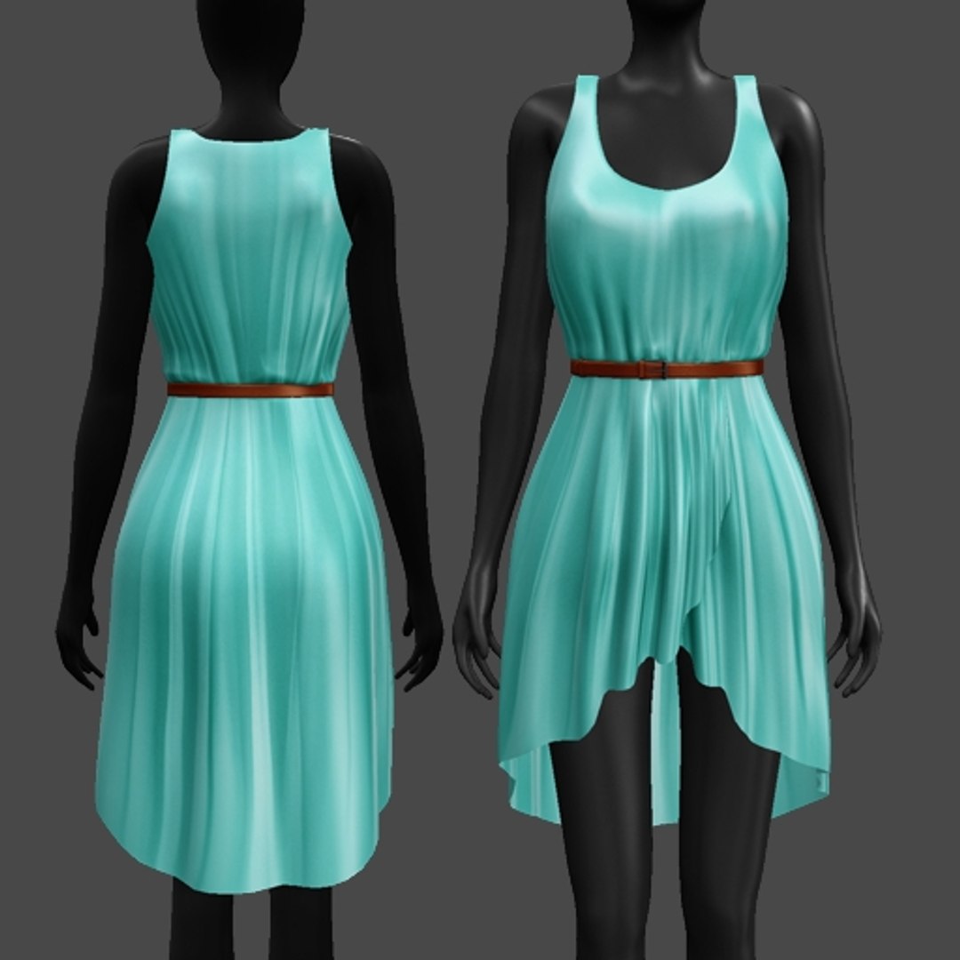 3d Model Dress Green