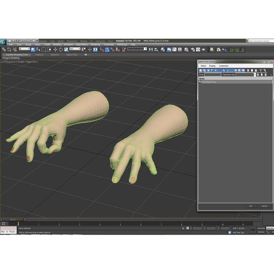 3d Man Hands 2 Pose