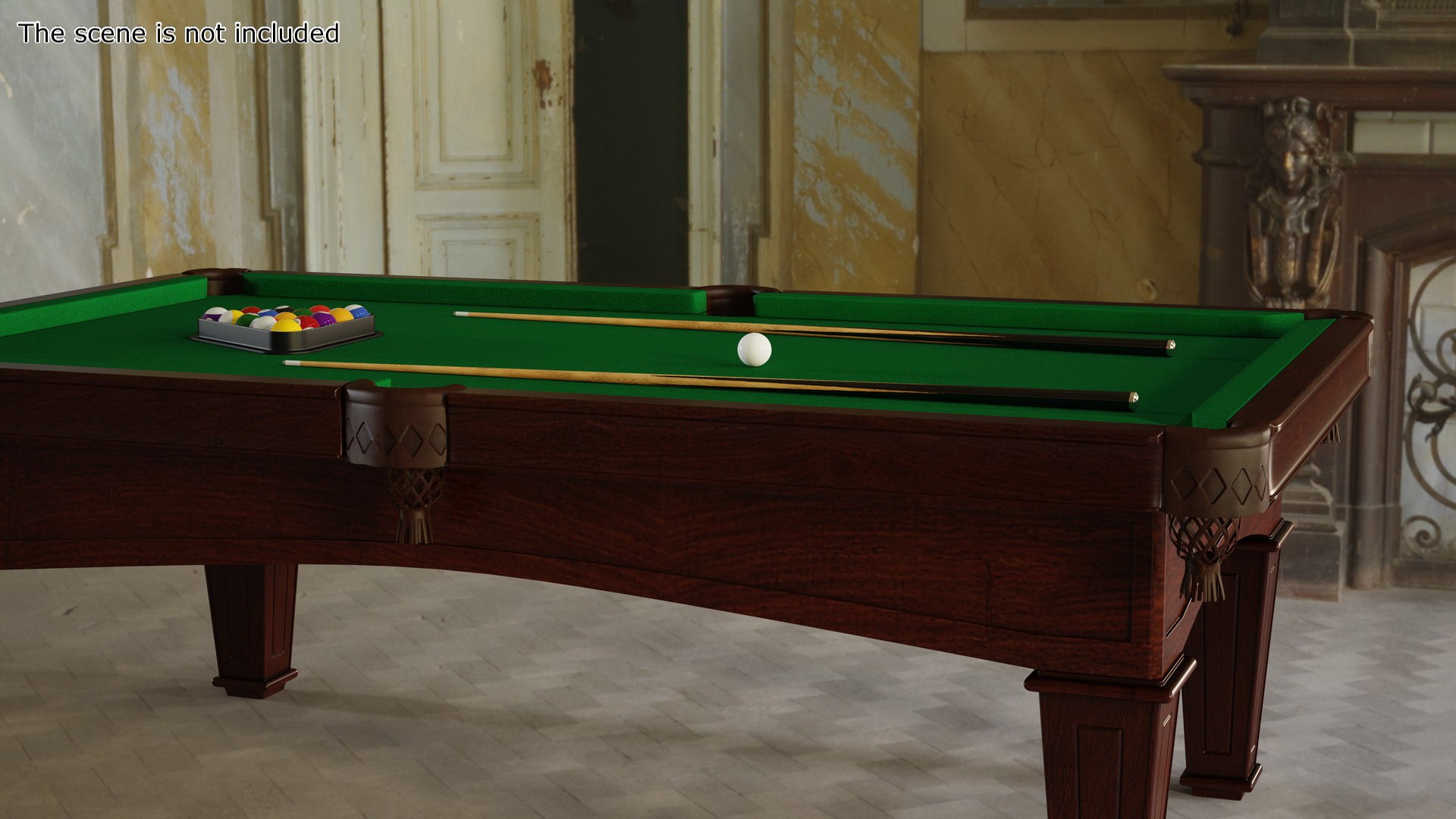 Billiard Table With Cues And Ball Set 3D Model - TurboSquid 2315122