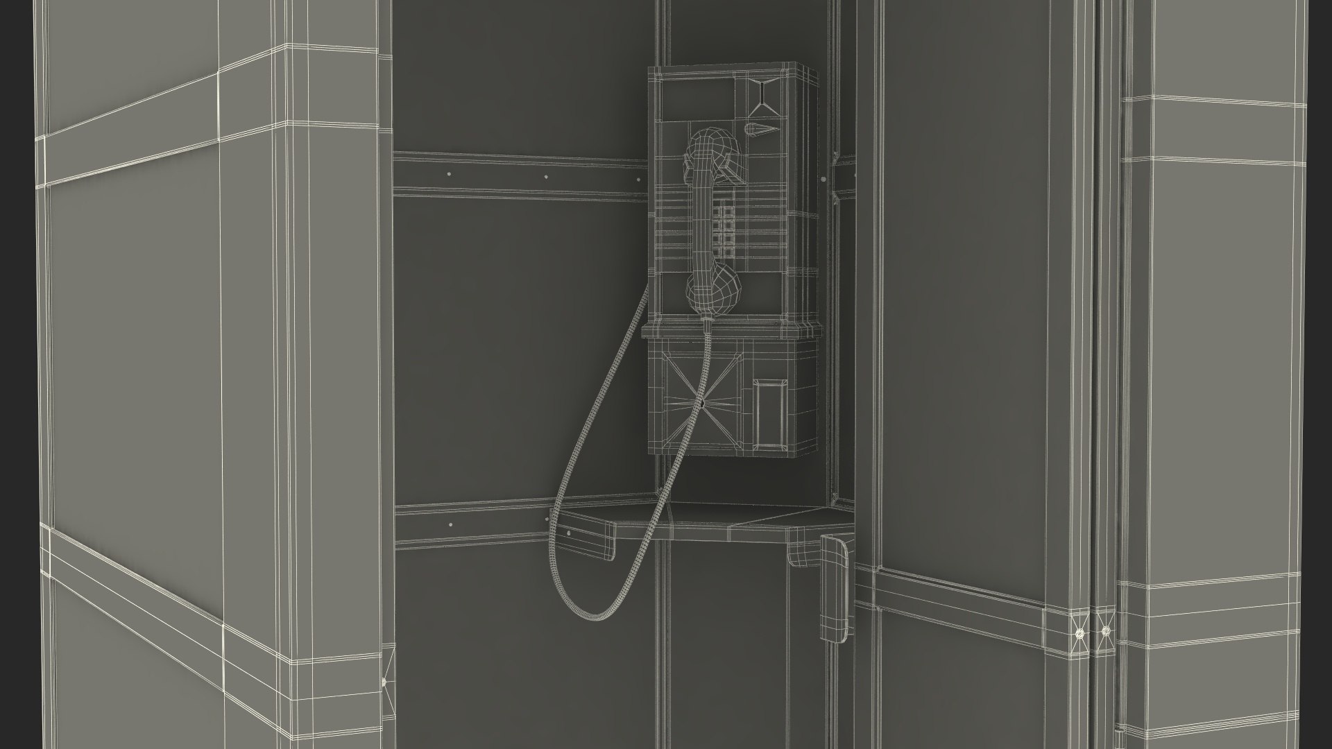 3D Vintage Public Telephone Booth Model - TurboSquid 2219837
