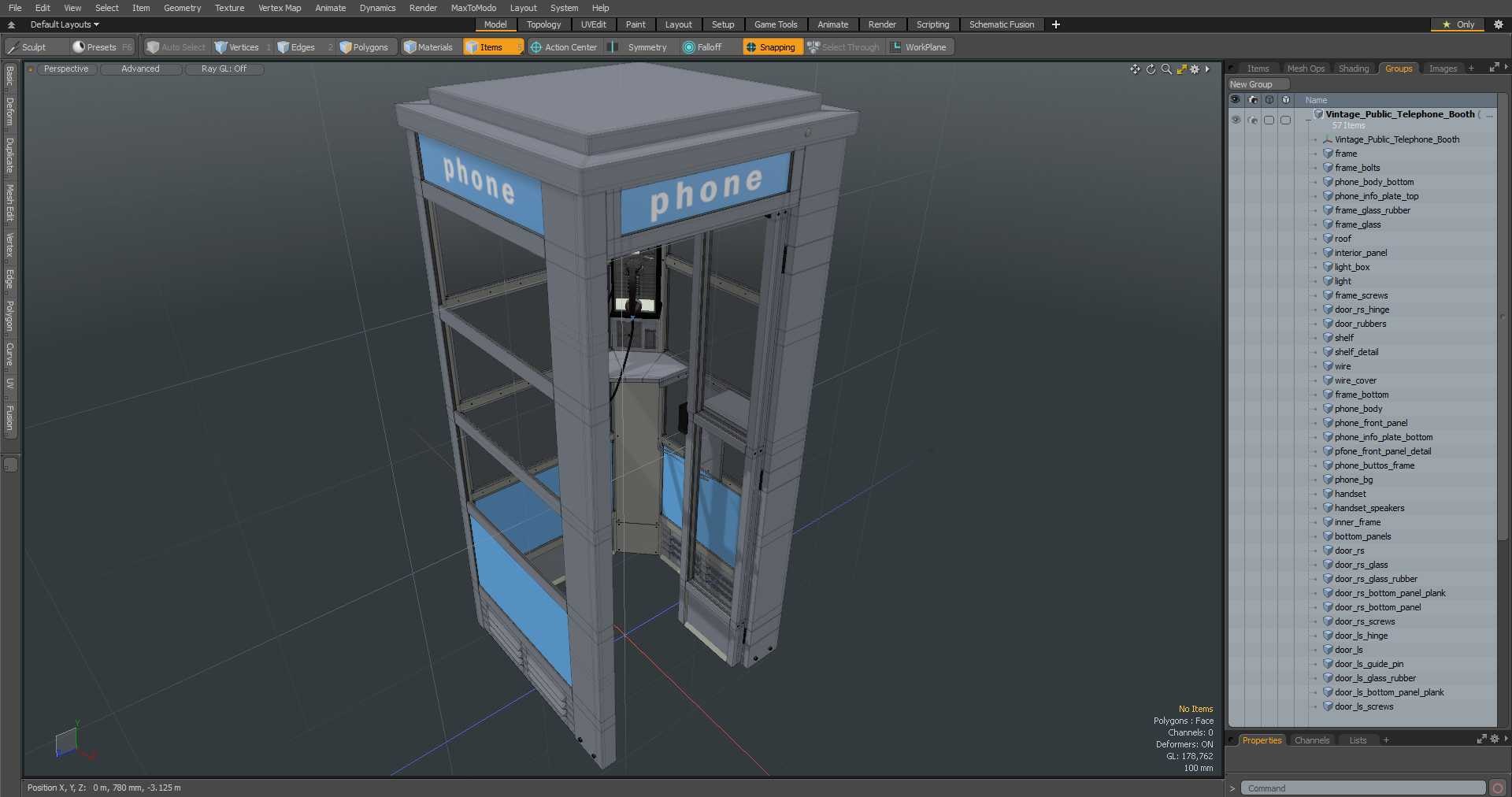 3D Vintage Public Telephone Booth Model - TurboSquid 2219837