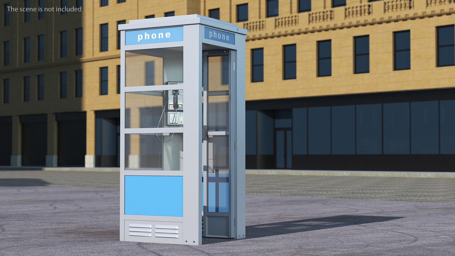 3D Vintage Public Telephone Booth Model - TurboSquid 2219837