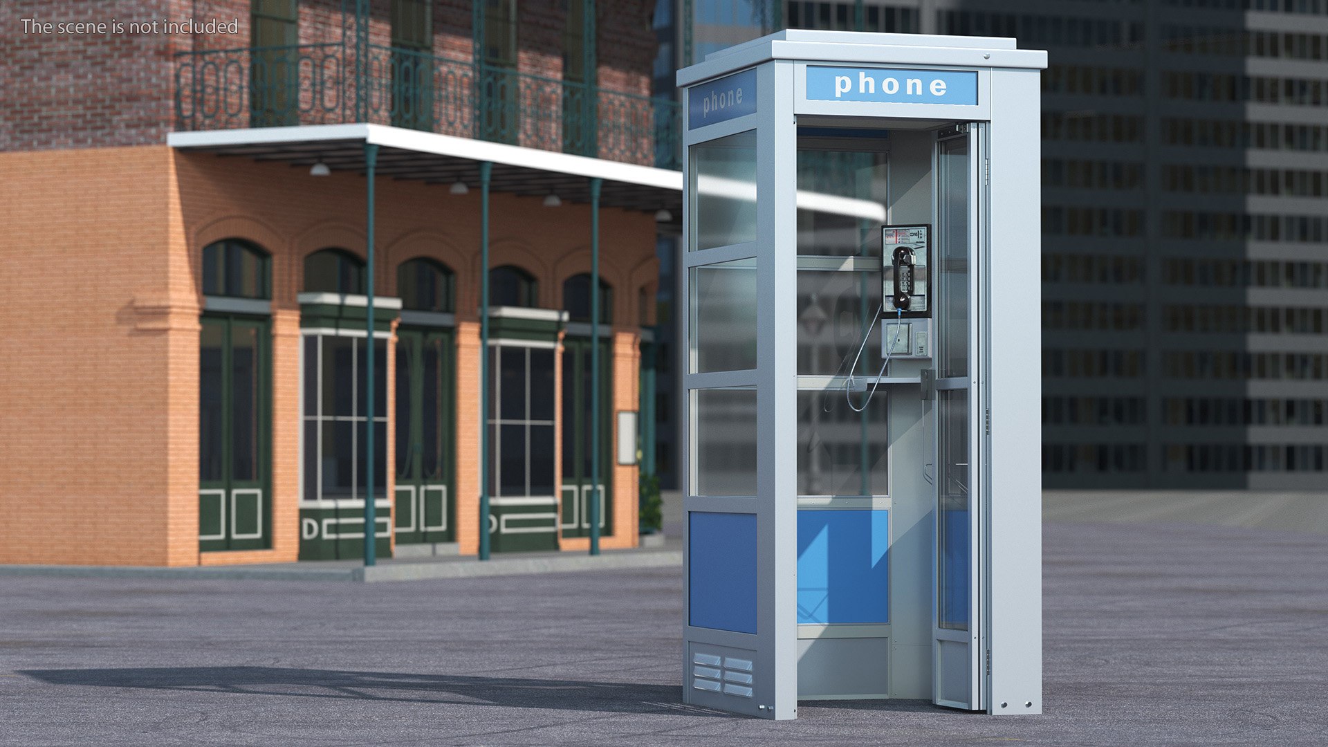 3D Vintage Public Telephone Booth Model - TurboSquid 2219837
