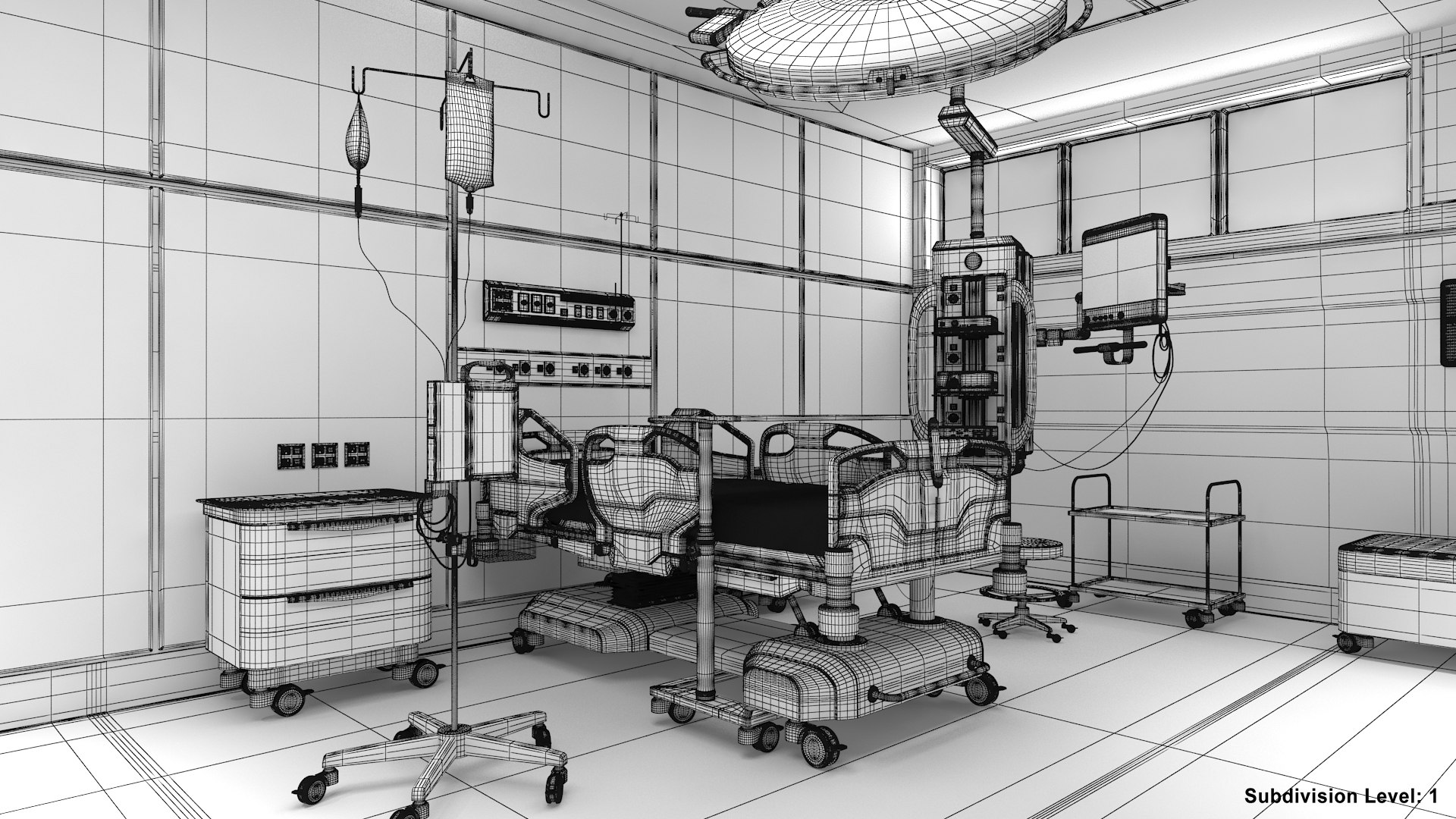 3D Special Care Hospital Room - TurboSquid 2083302