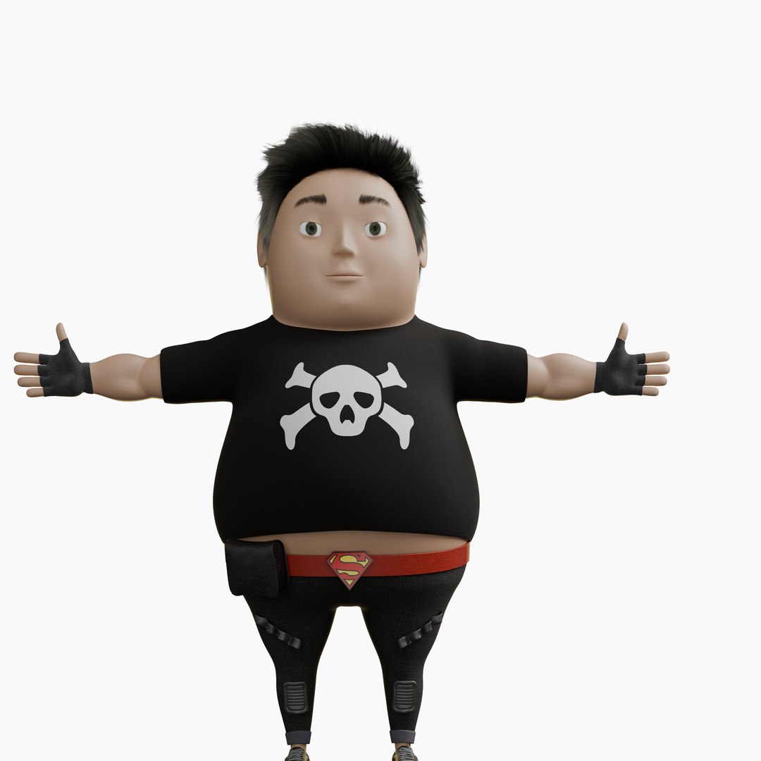 3D Model Superhero Funny Fat Boy Called SUPER - TurboSquid 2325957