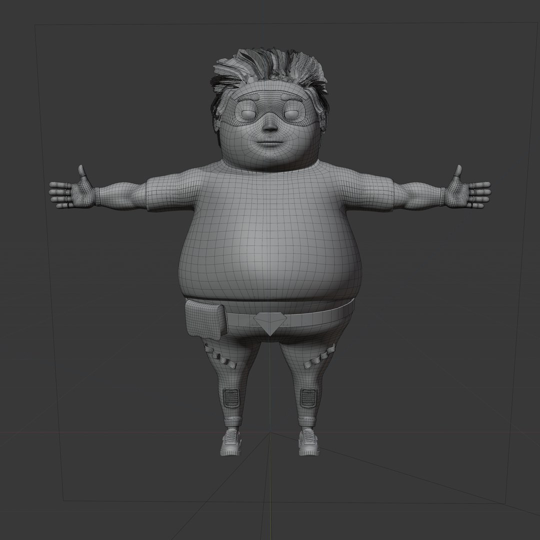 3D Model Superhero Funny Fat Boy Called SUPER - TurboSquid 2325957