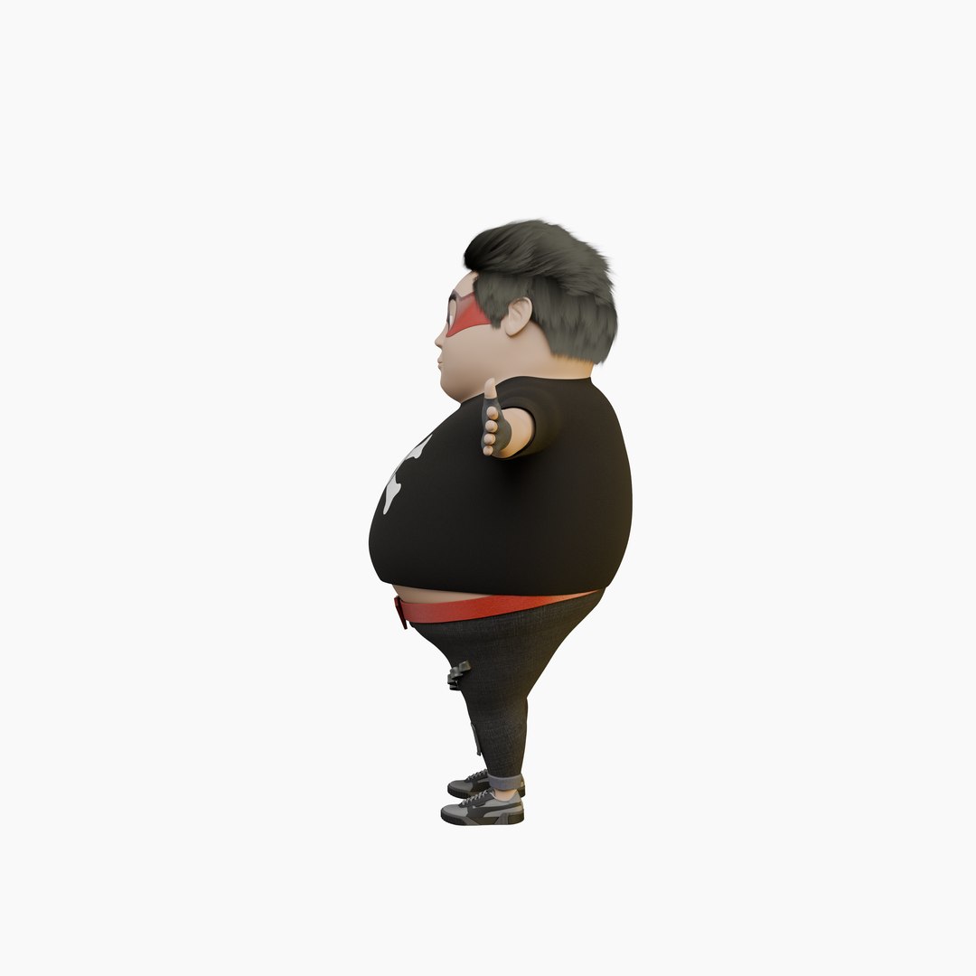 3D Model Superhero Funny Fat Boy Called SUPER - TurboSquid 2325957