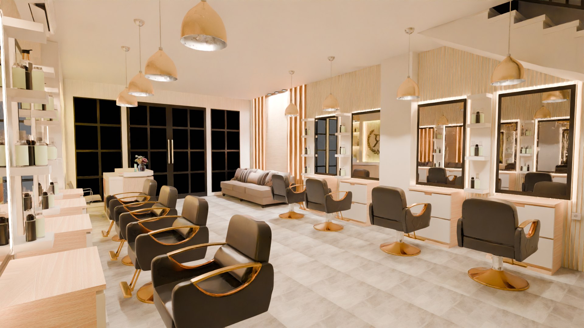 Minimalis Beauty Salon Interior 3D Model Blender FBX Cycles Render 3D ...