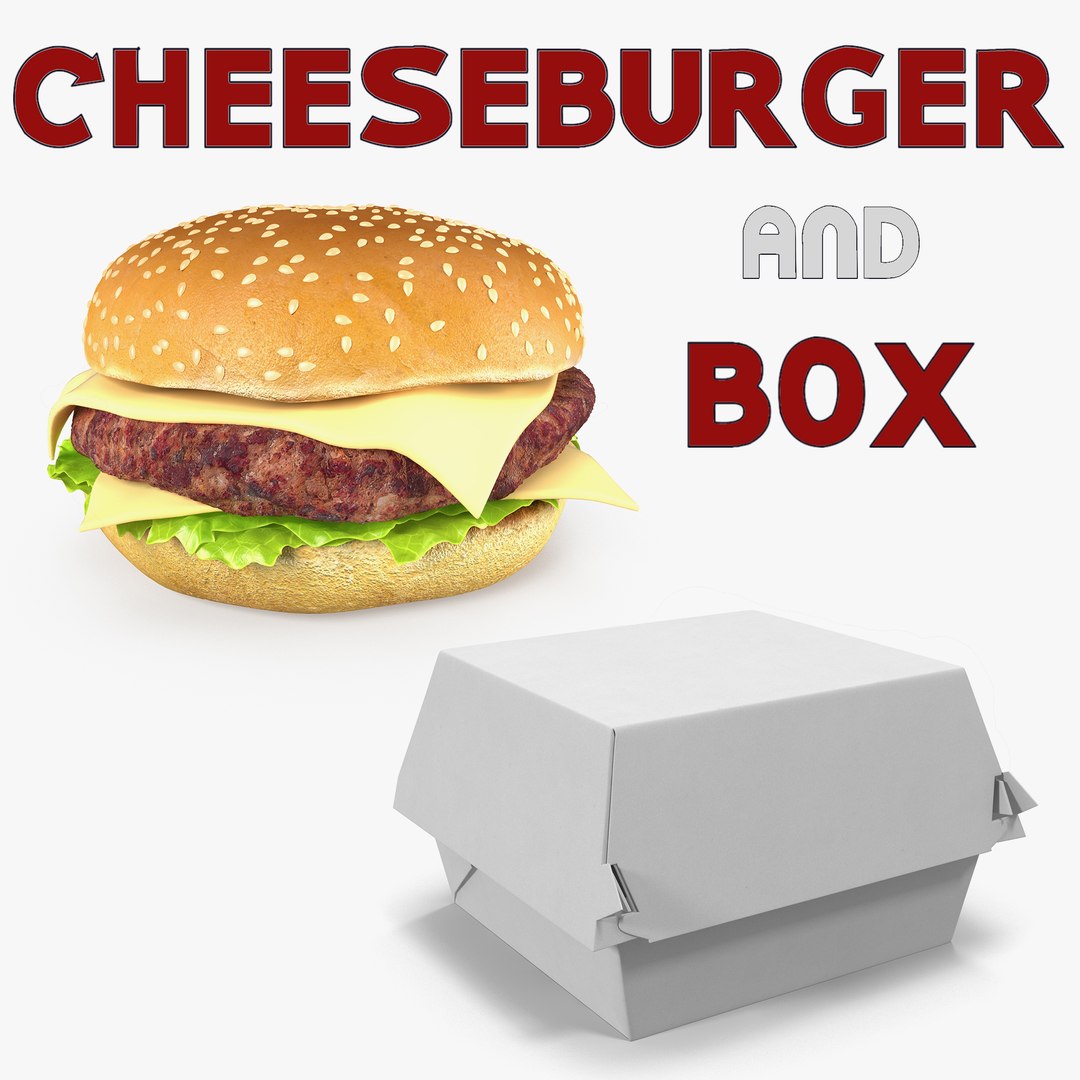 3D Model Cheeseburger Box Burger - TurboSquid 1274020