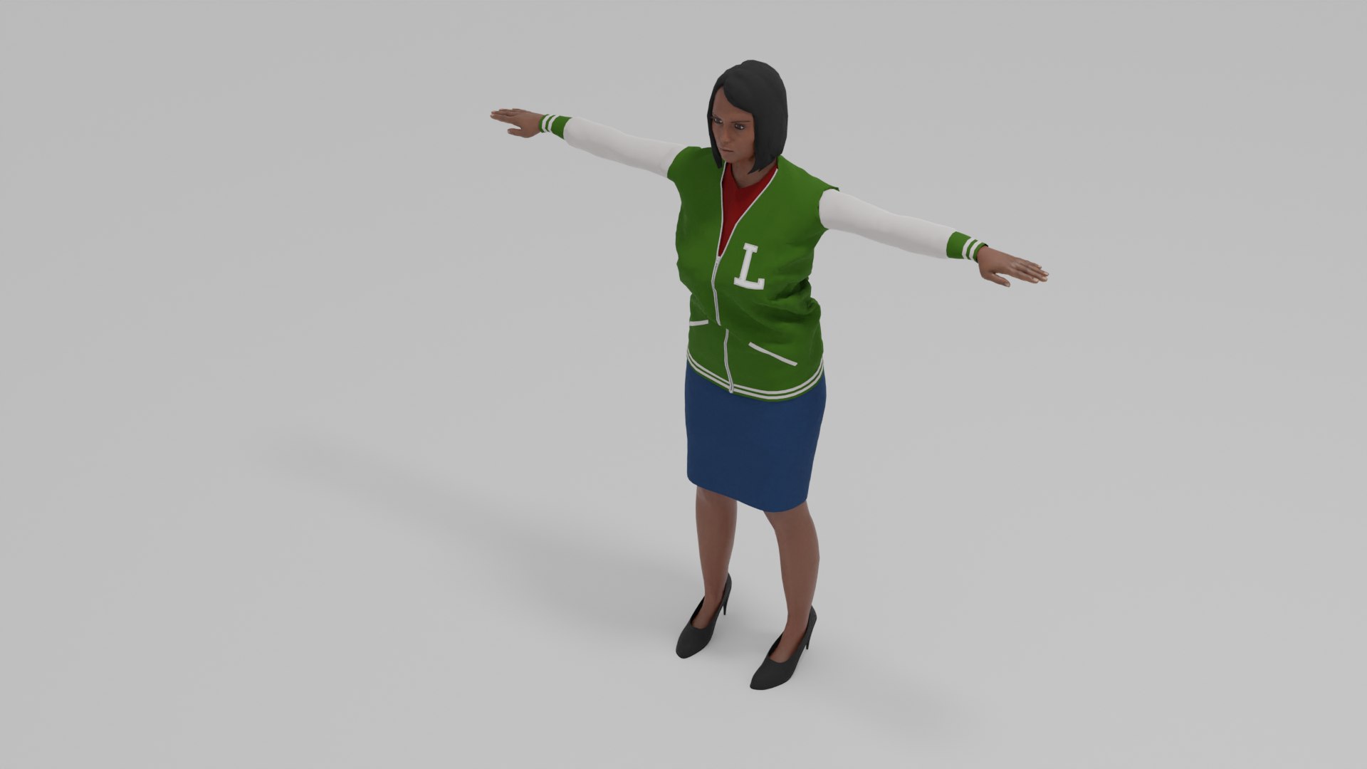 Afro-American Woman T-Pose Model - TurboSquid 2069563