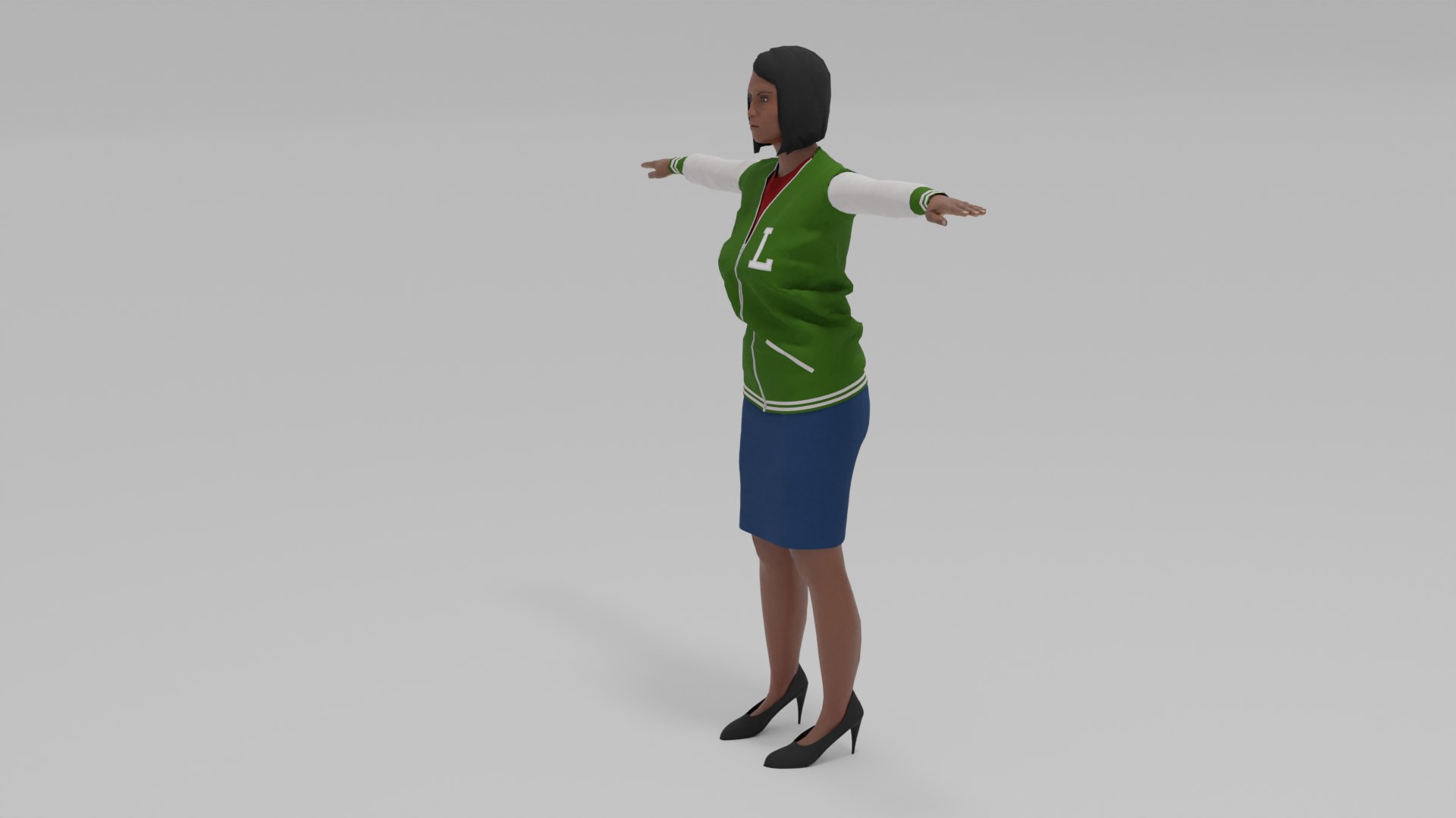 Afro-American Woman T-Pose Model - TurboSquid 2069563