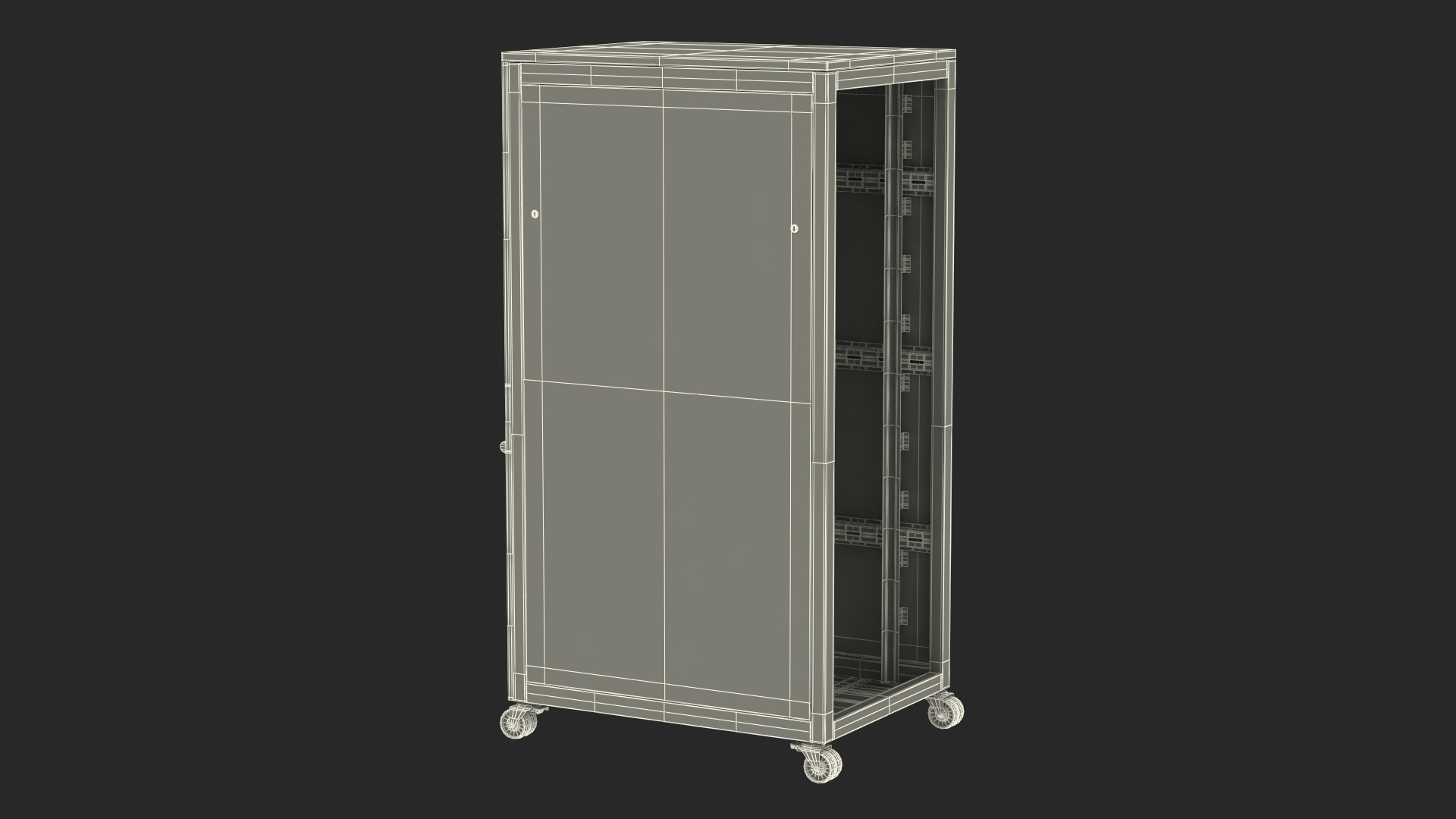 White 33U Floor Standing Rack Cabinet 3D Model - TurboSquid 1845218