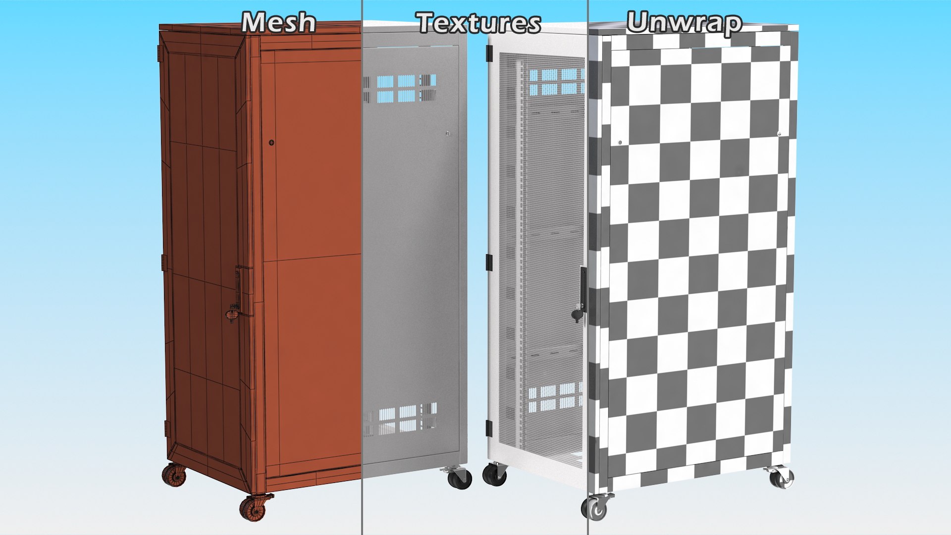 White 33U Floor Standing Rack Cabinet 3D model - TurboSquid 1845218