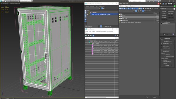 White 33U Floor Standing Rack Cabinet 3D model - TurboSquid 1845218