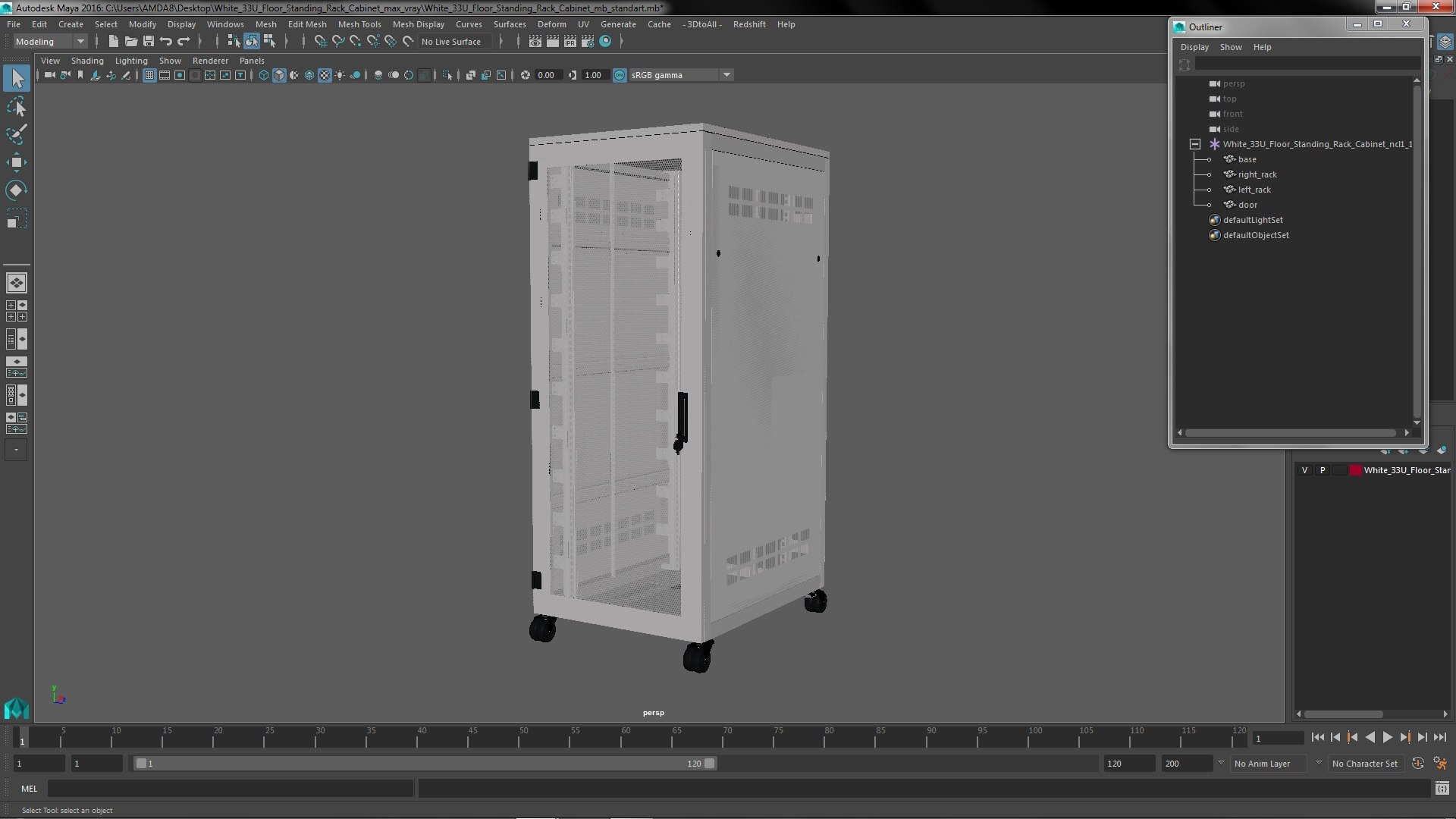 White 33U Floor Standing Rack Cabinet 3D model - TurboSquid 1845218