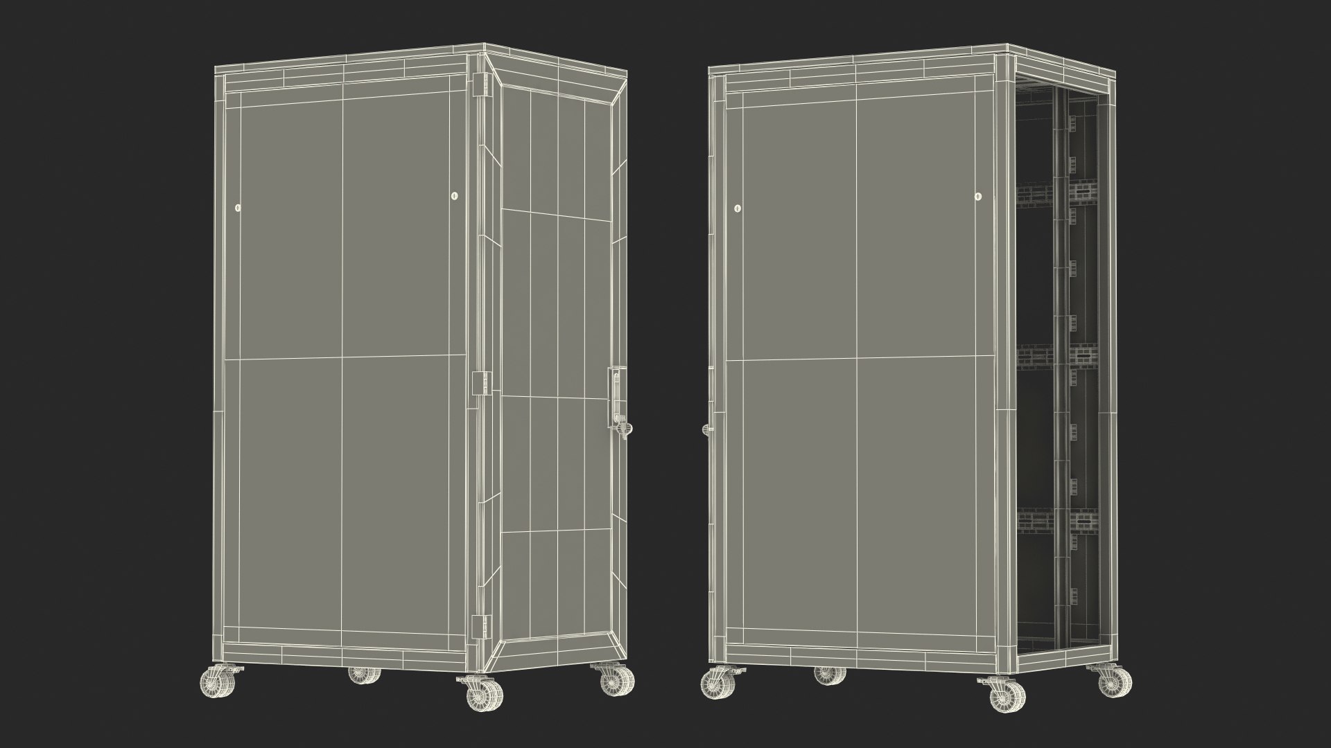 White 33U Floor Standing Rack Cabinet 3D model - TurboSquid 1845218