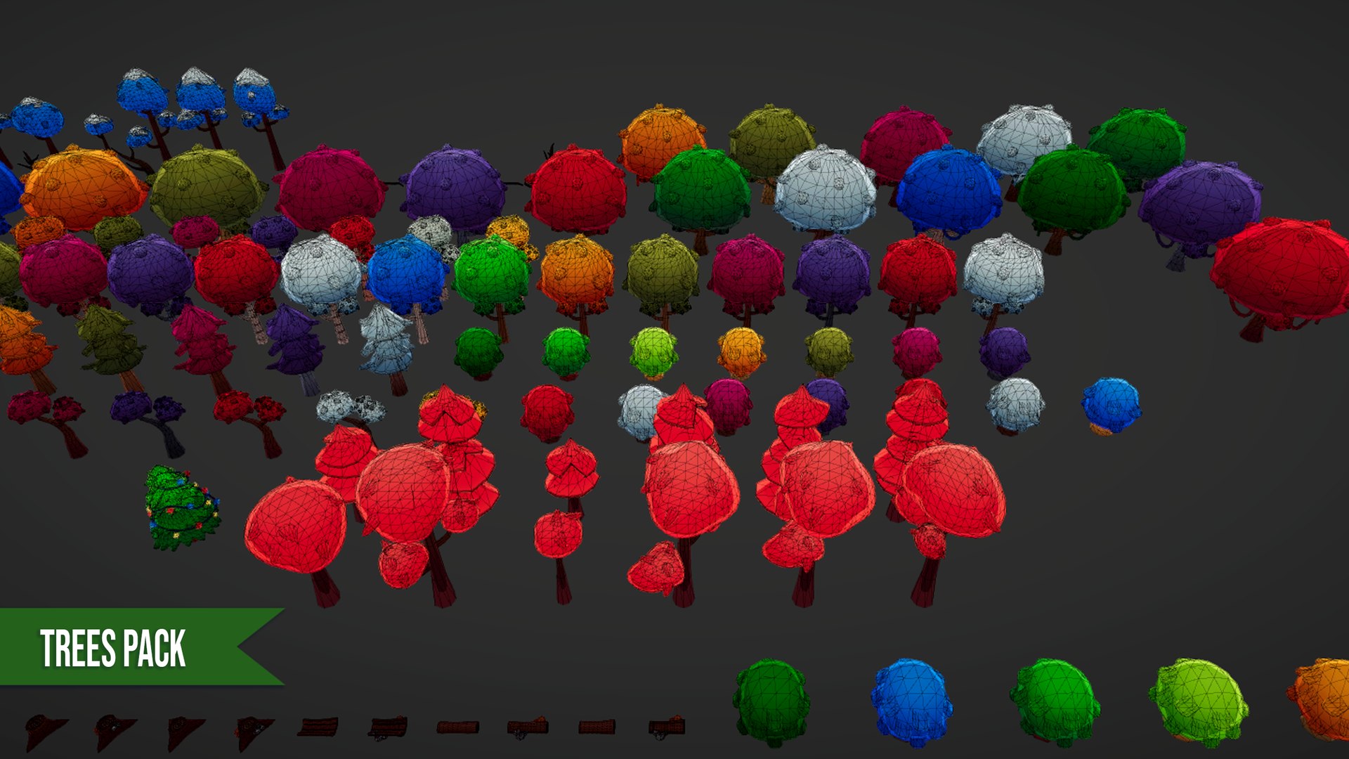 3D Trees Pack 200 Tree Assets Model - TurboSquid 2029114