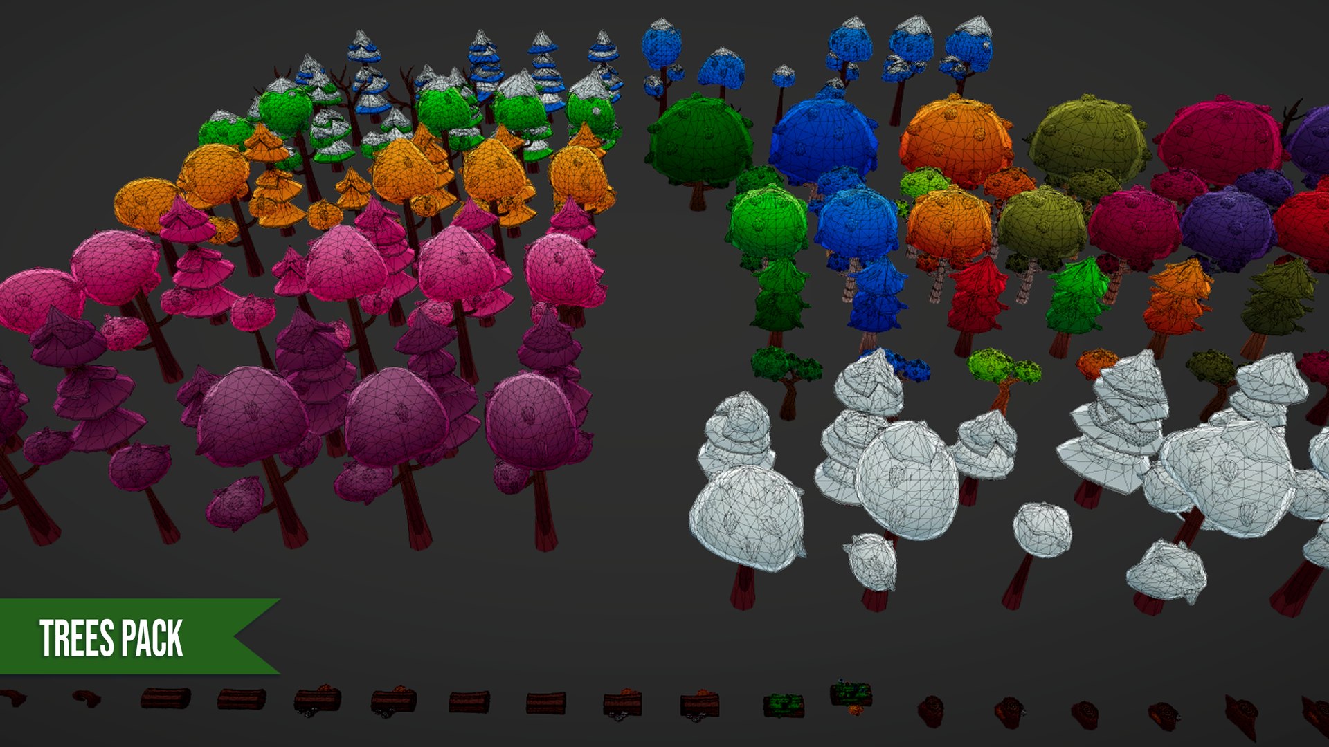 3D Trees Pack 200 Tree Assets Model - TurboSquid 2029114