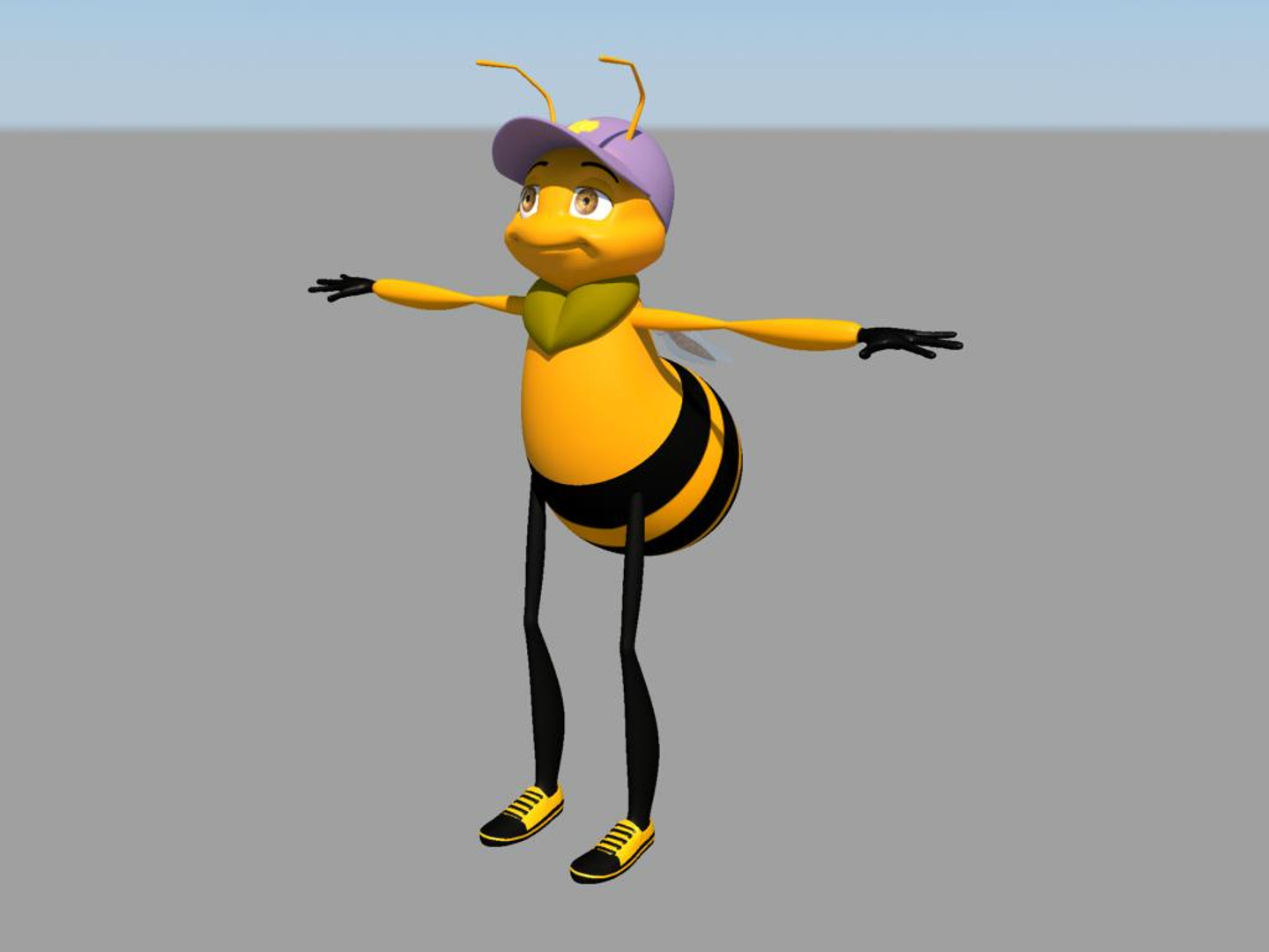 maya rigged toon worker bee