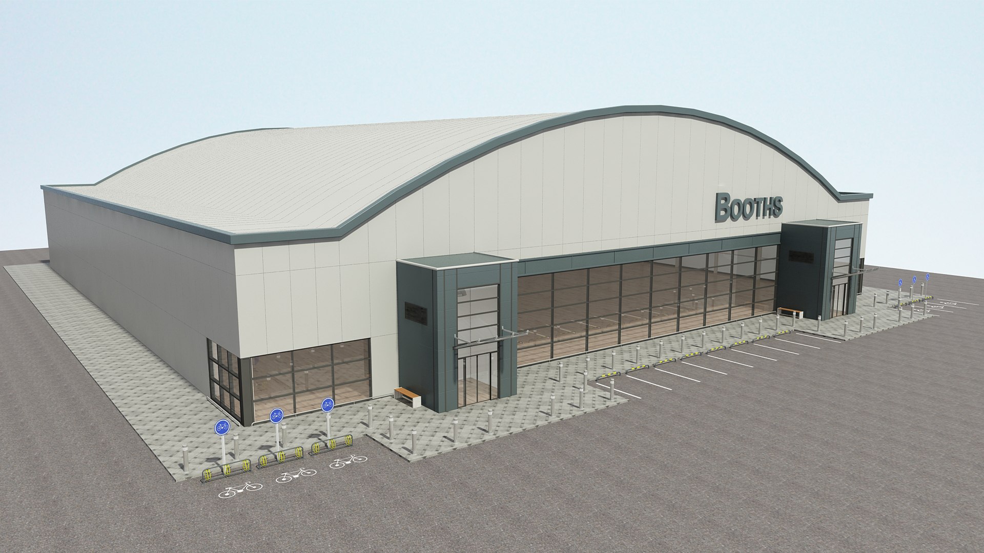 Supermarket Building 3D model - TurboSquid 1970576